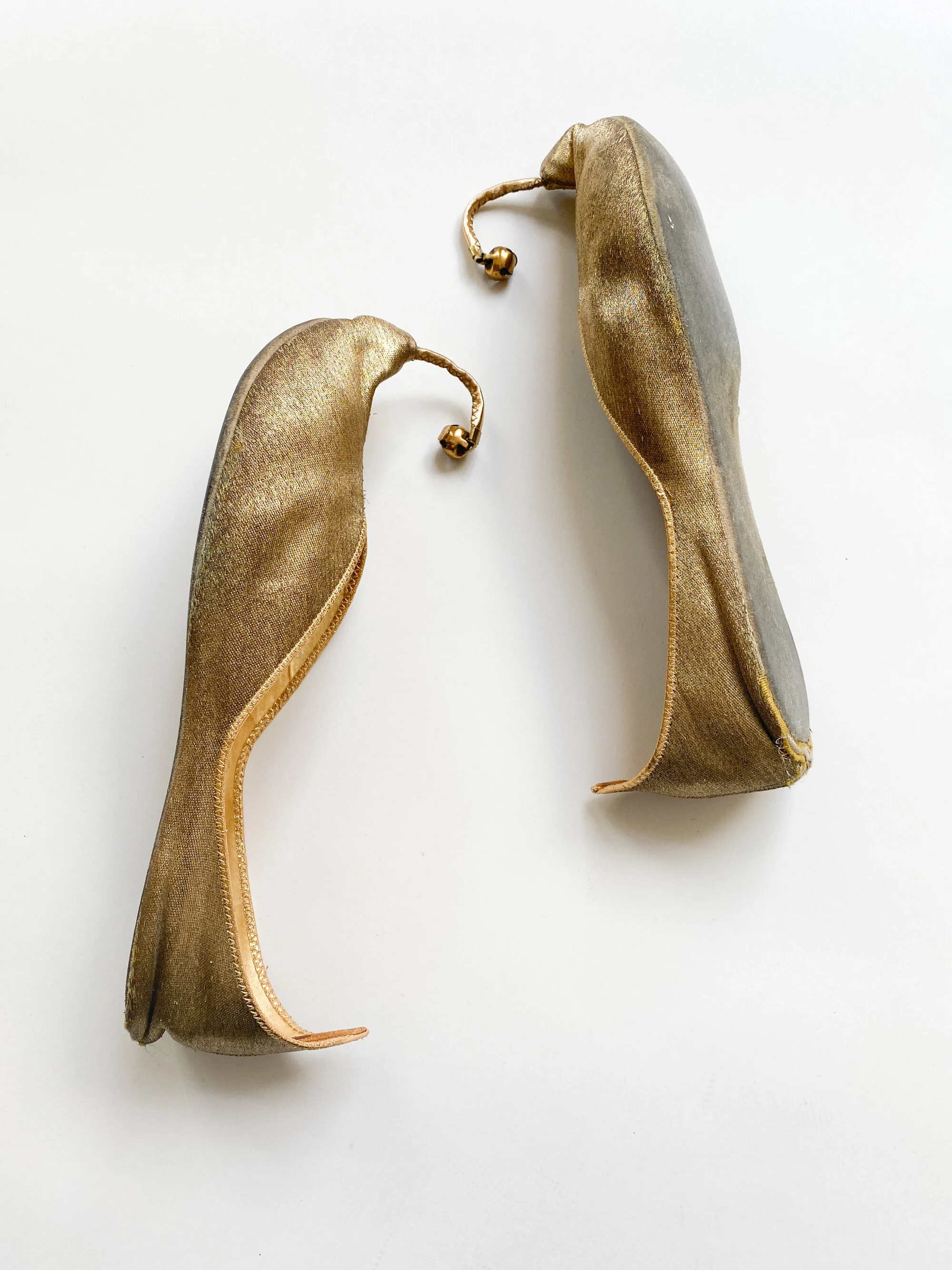 1960s Gold Lamé Curled Toe Slippers — Wayward Collection