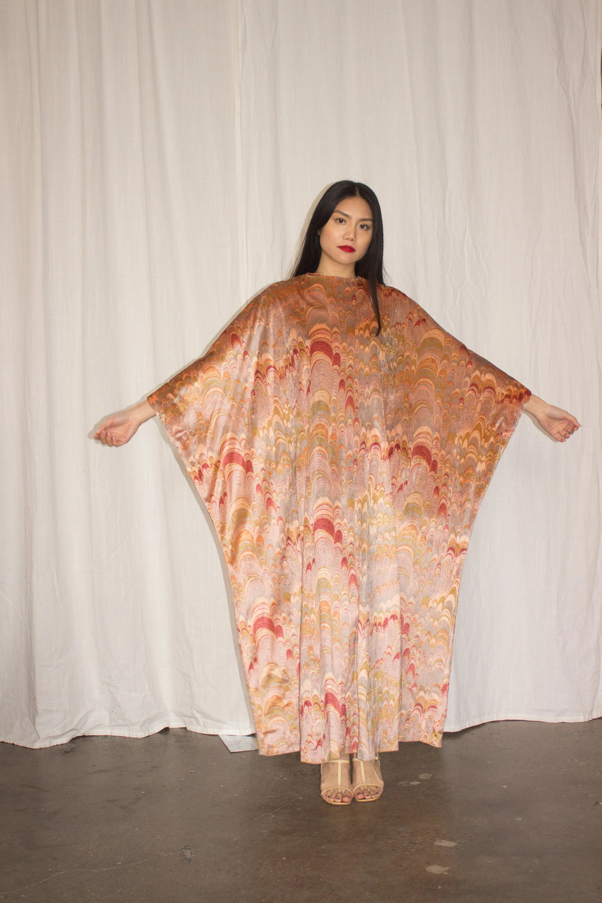 ACA 1970s Marbled Velvet Caftan — Wayward Collection