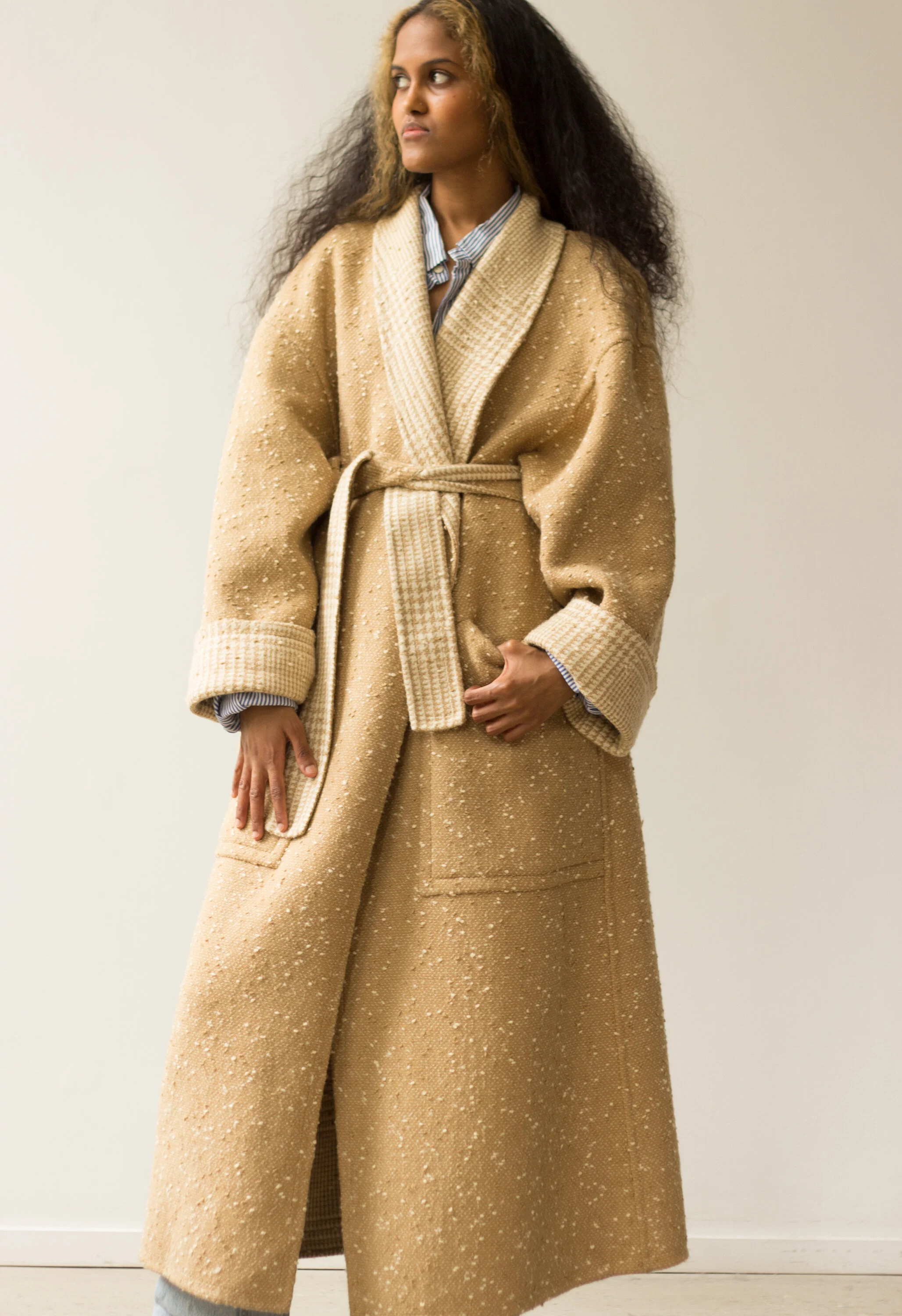 1980s ESCADA Reversible Bouclé Tweed Wrap Coat — Wayward Collection