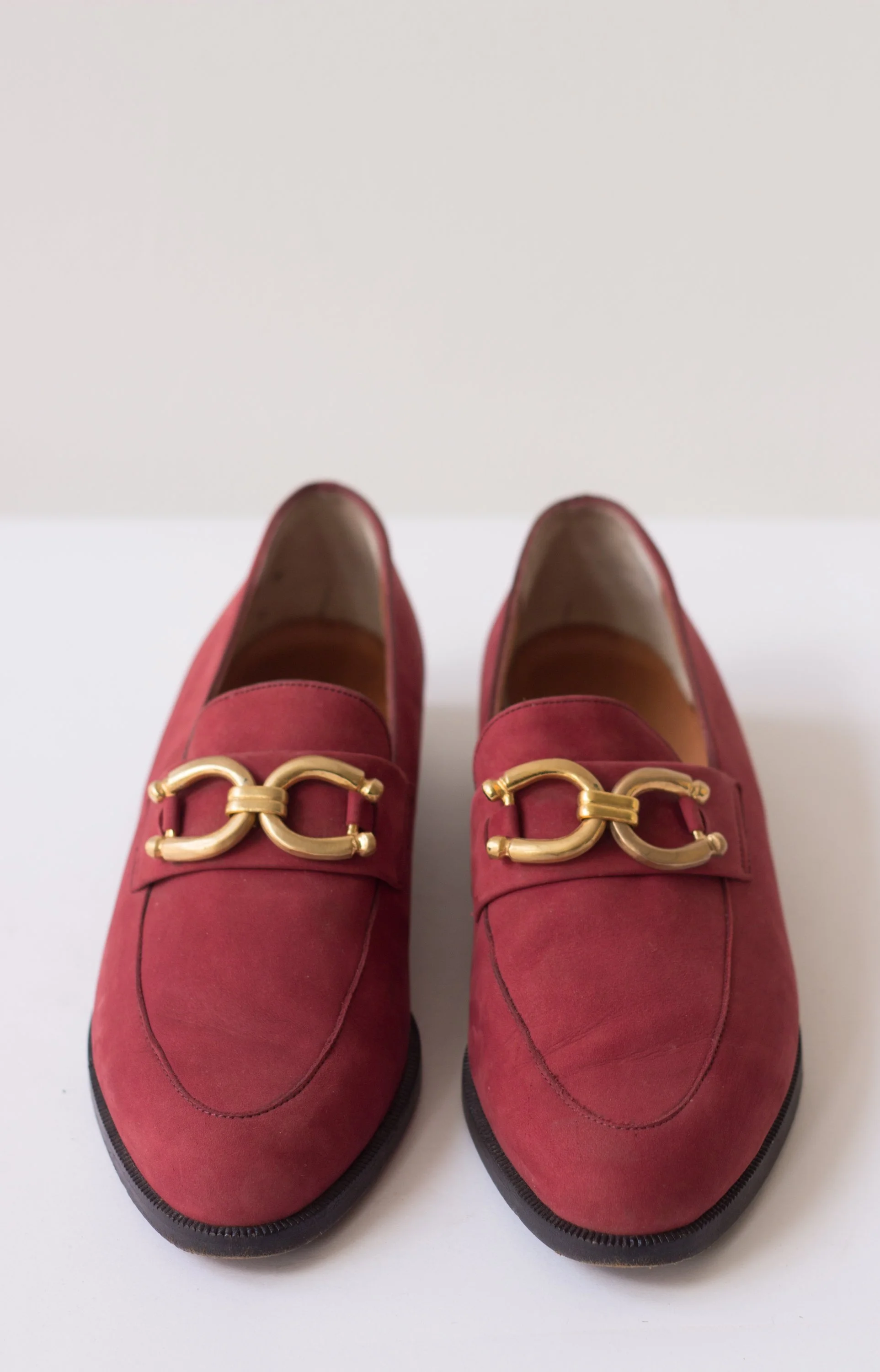 1980s Robert Clergerie Red Nubuck Loafers — Wayward Collection