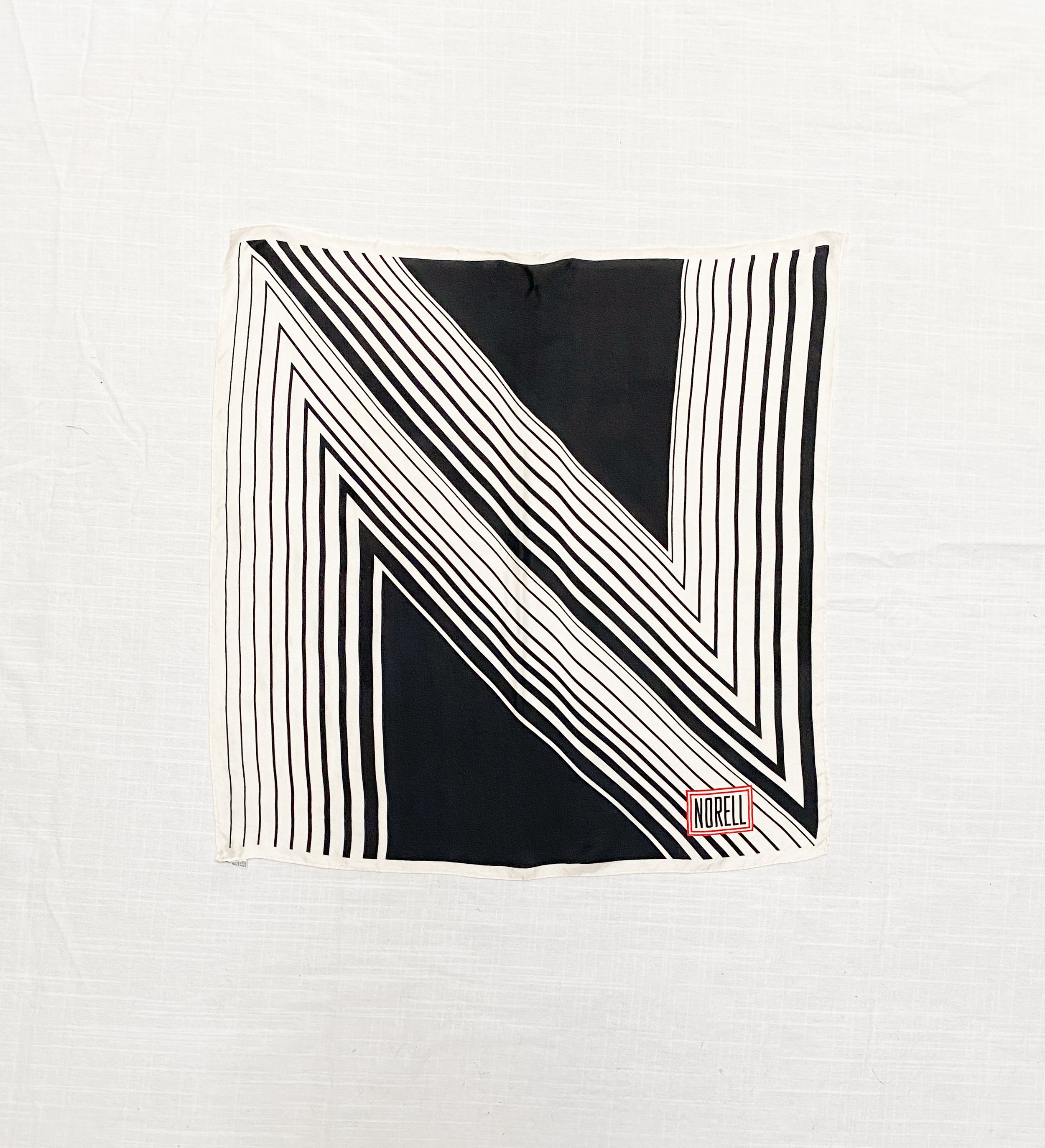 1960s Norman Norell Logo Silk Scarf — Wayward Collection