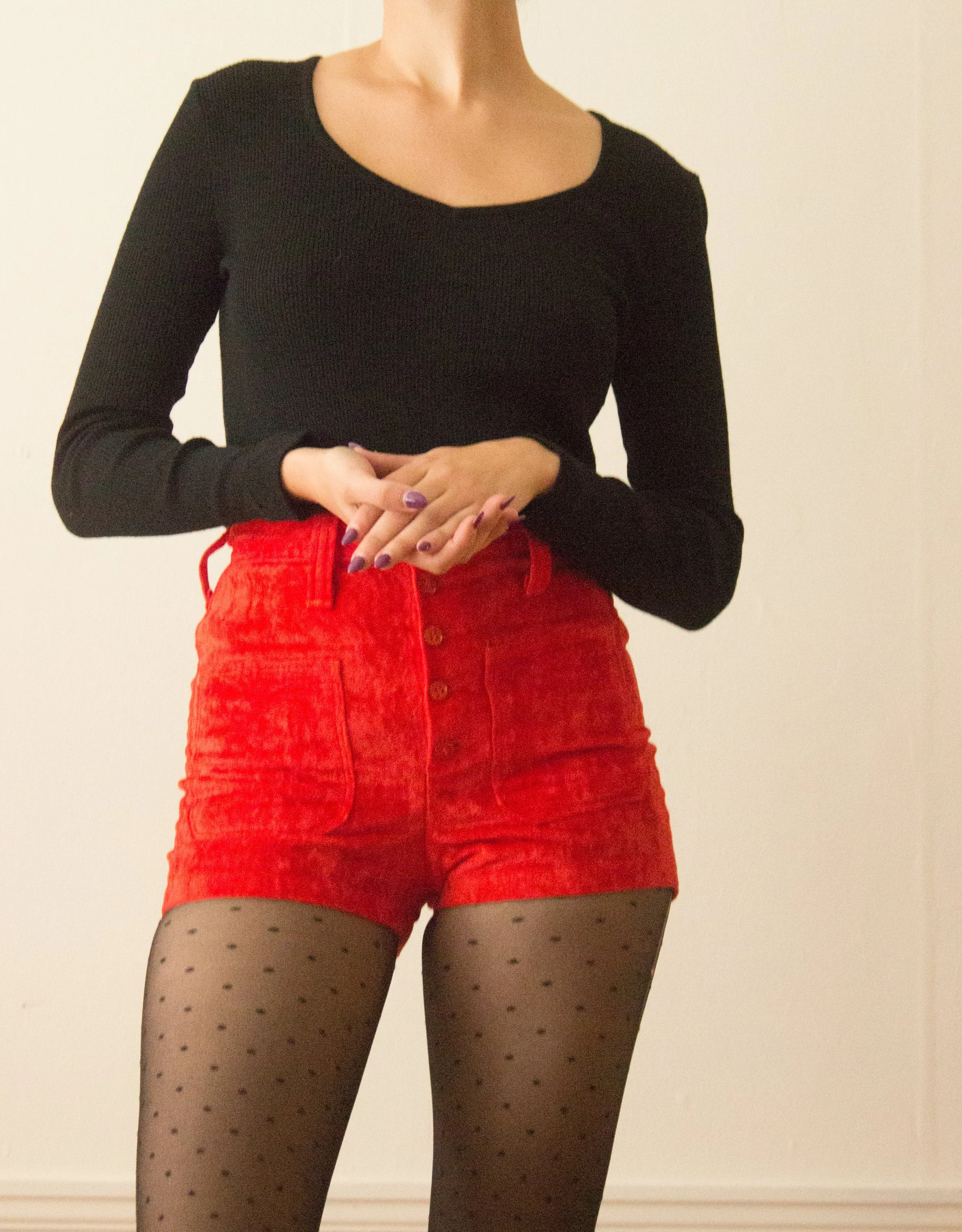 1970s Red Velvet Hot Pants — Wayward Collection