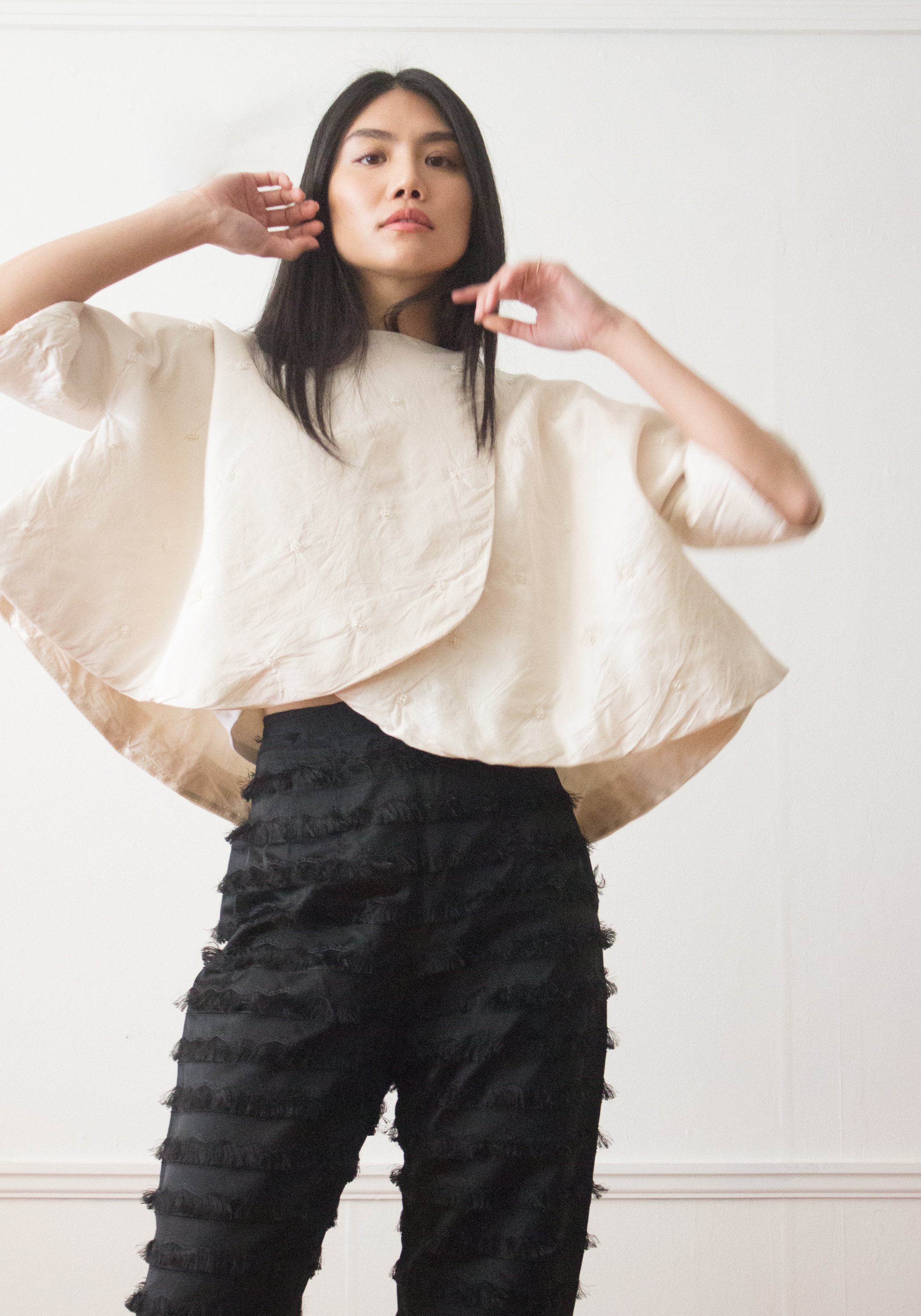 1980s does 1960s Pearl Taffeta Mini Trapeze Jacket — Wayward Collection