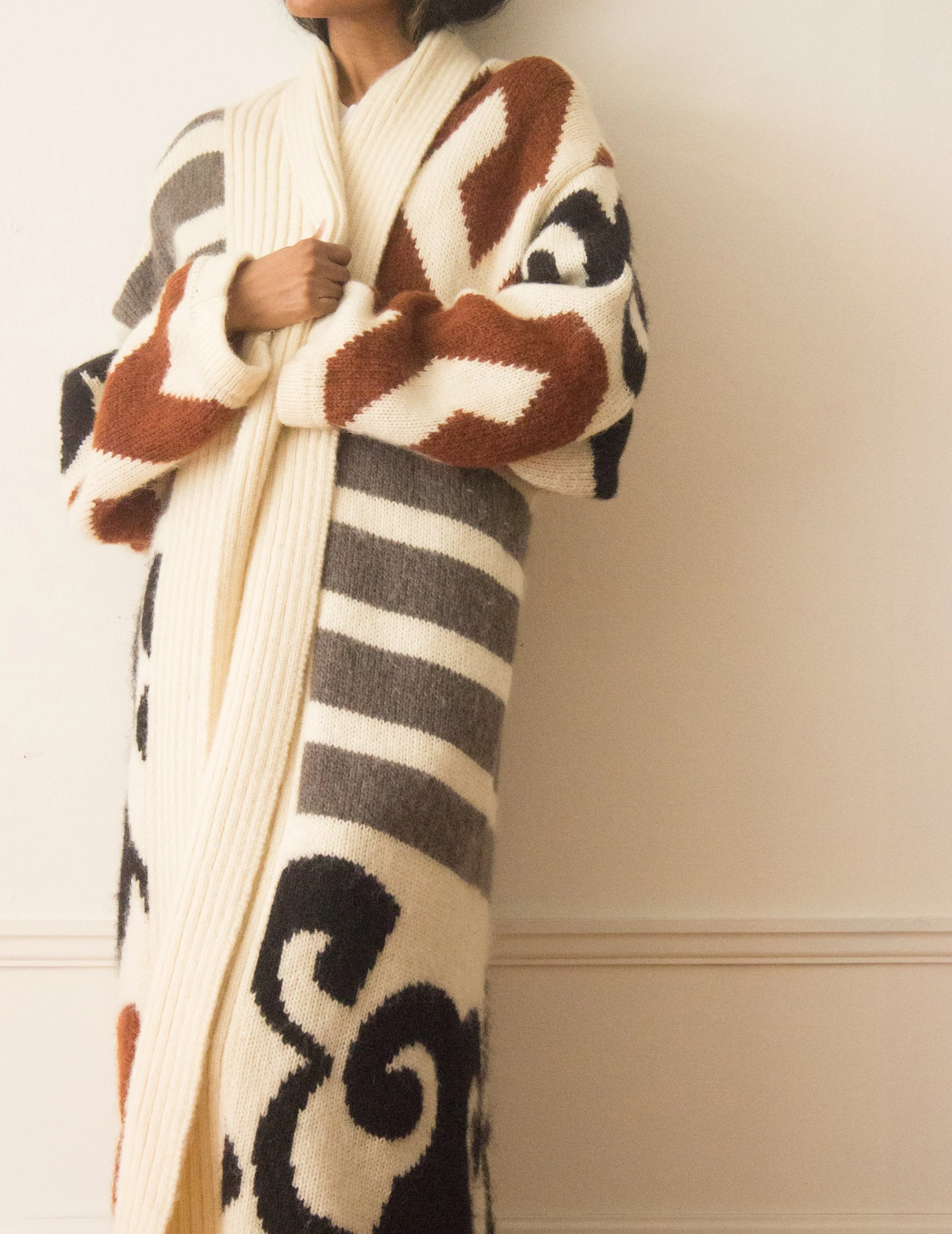 1980s IB Diffusion Graphic Wool-Mohair Sweater Duster — Wayward Collection