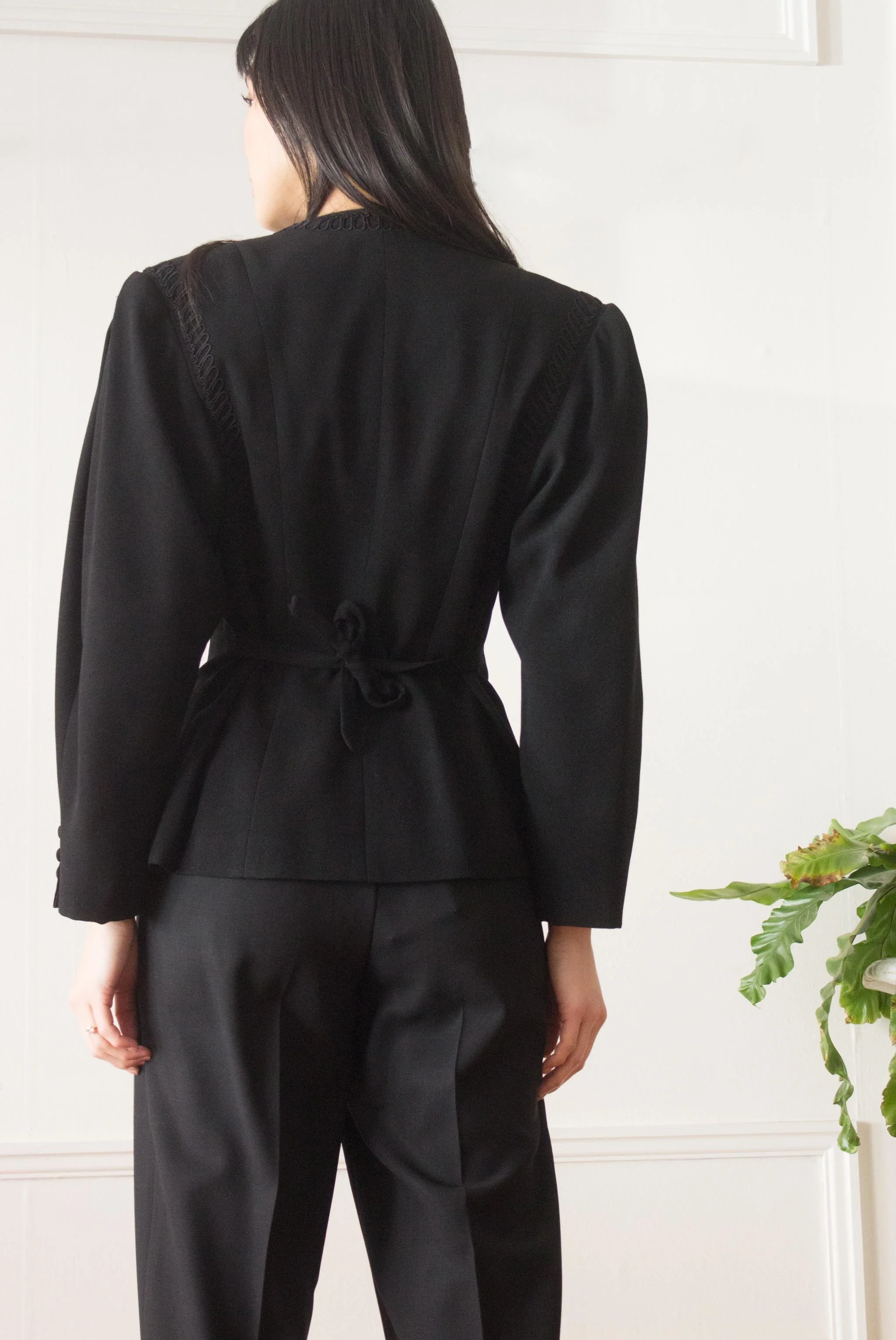 1980s Zelda Crepe Blazer with Braided Trim — Wayward Collection