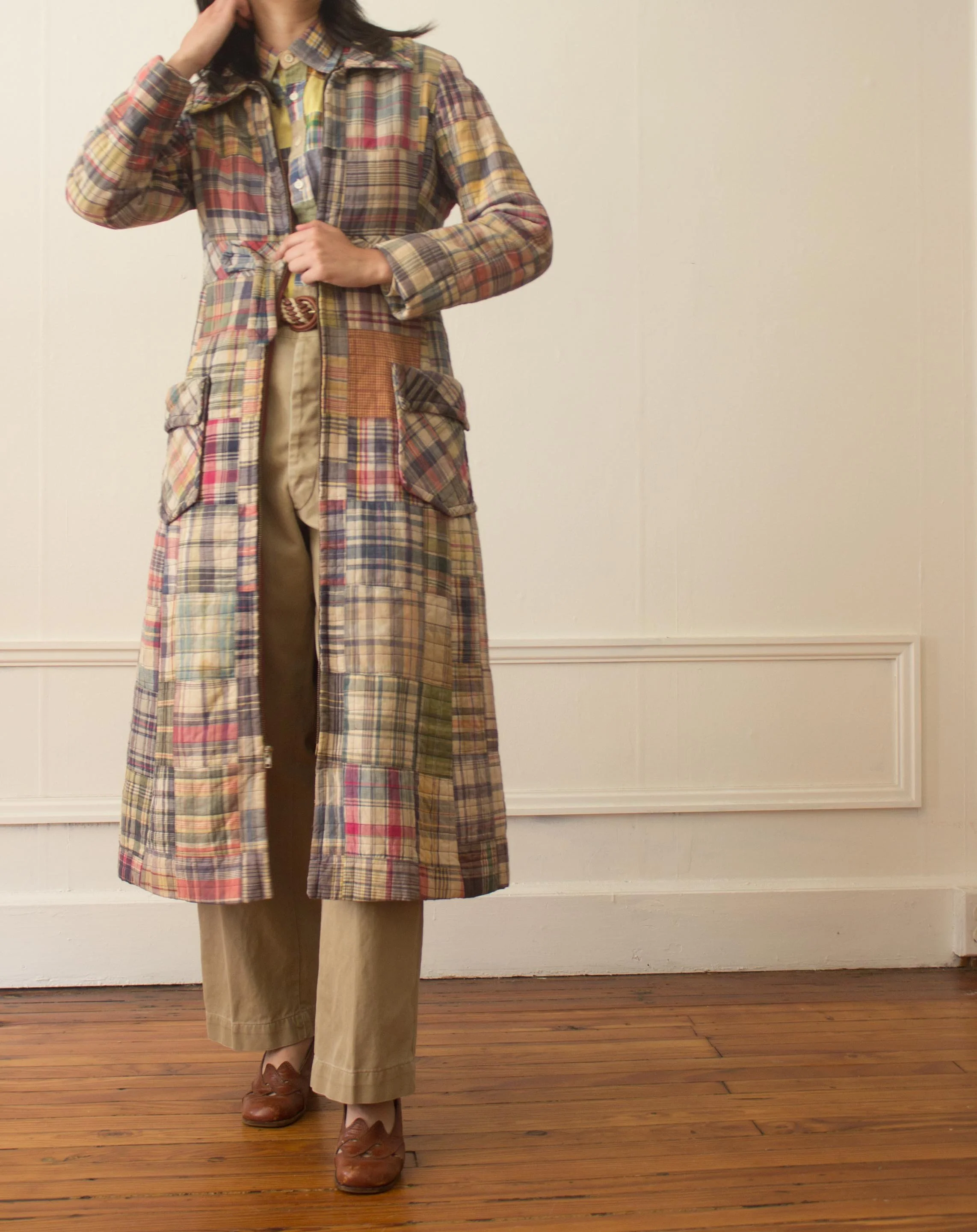 1960s Miss Bergdorf Madras Patchwork Cotton Padded Jacket — Wayward Collection
