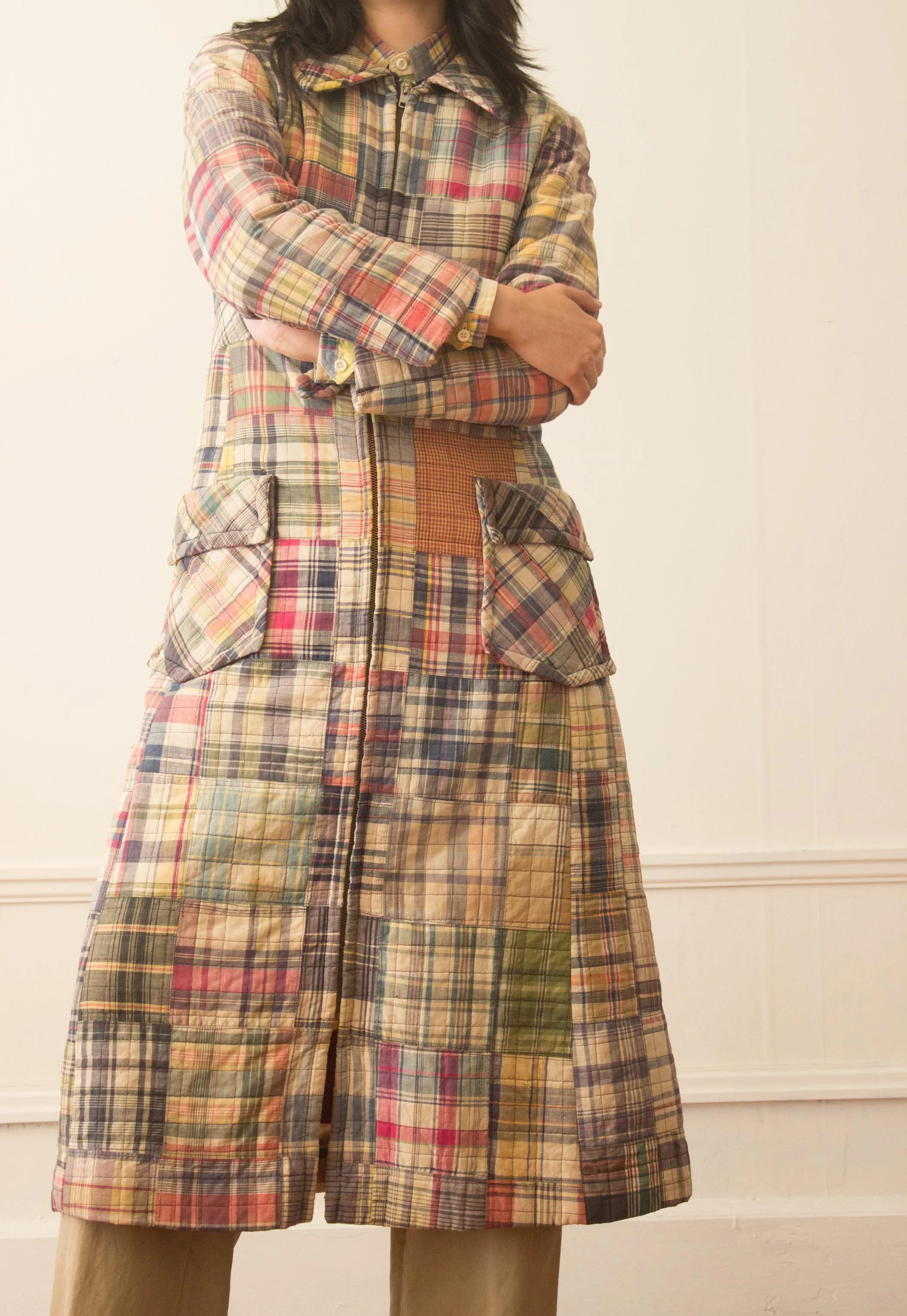 1960s Miss Bergdorf Madras Patchwork Cotton Padded Jacket — Wayward Collection