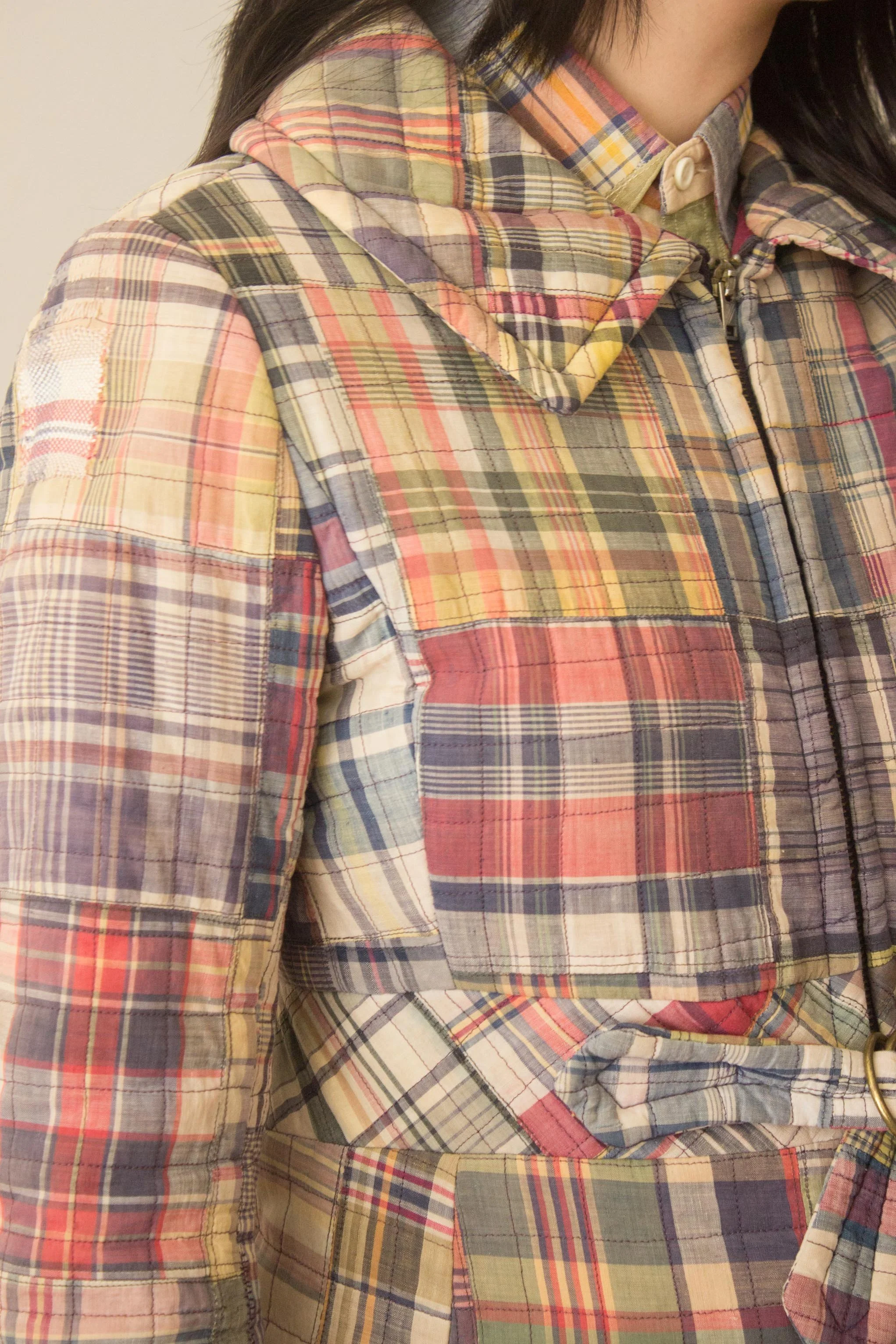 1960s Miss Bergdorf Madras Patchwork Cotton Padded Jacket — Wayward Collection