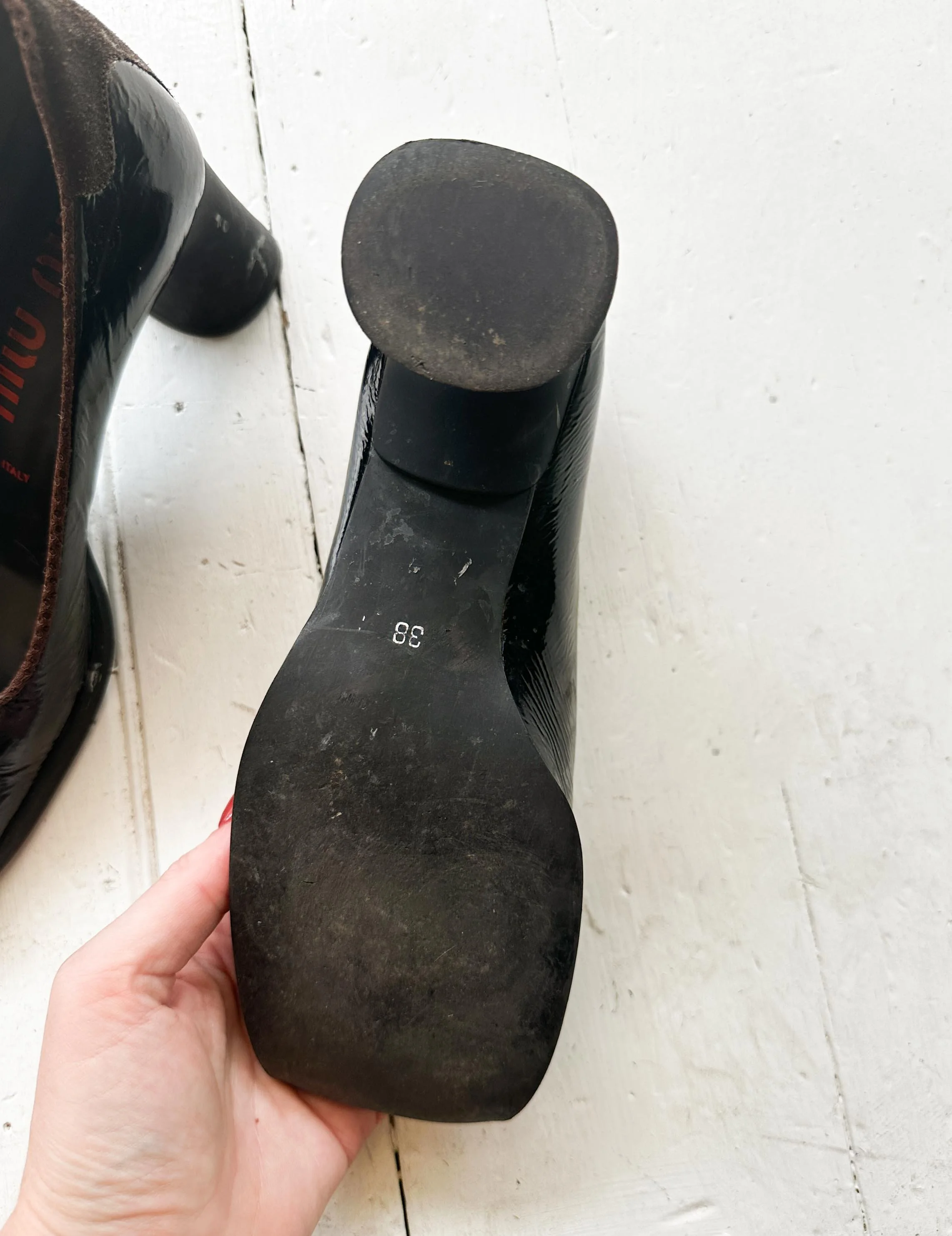 1990s Miu Miu Patent Leather Square-Toe Pumps — Wayward Collection