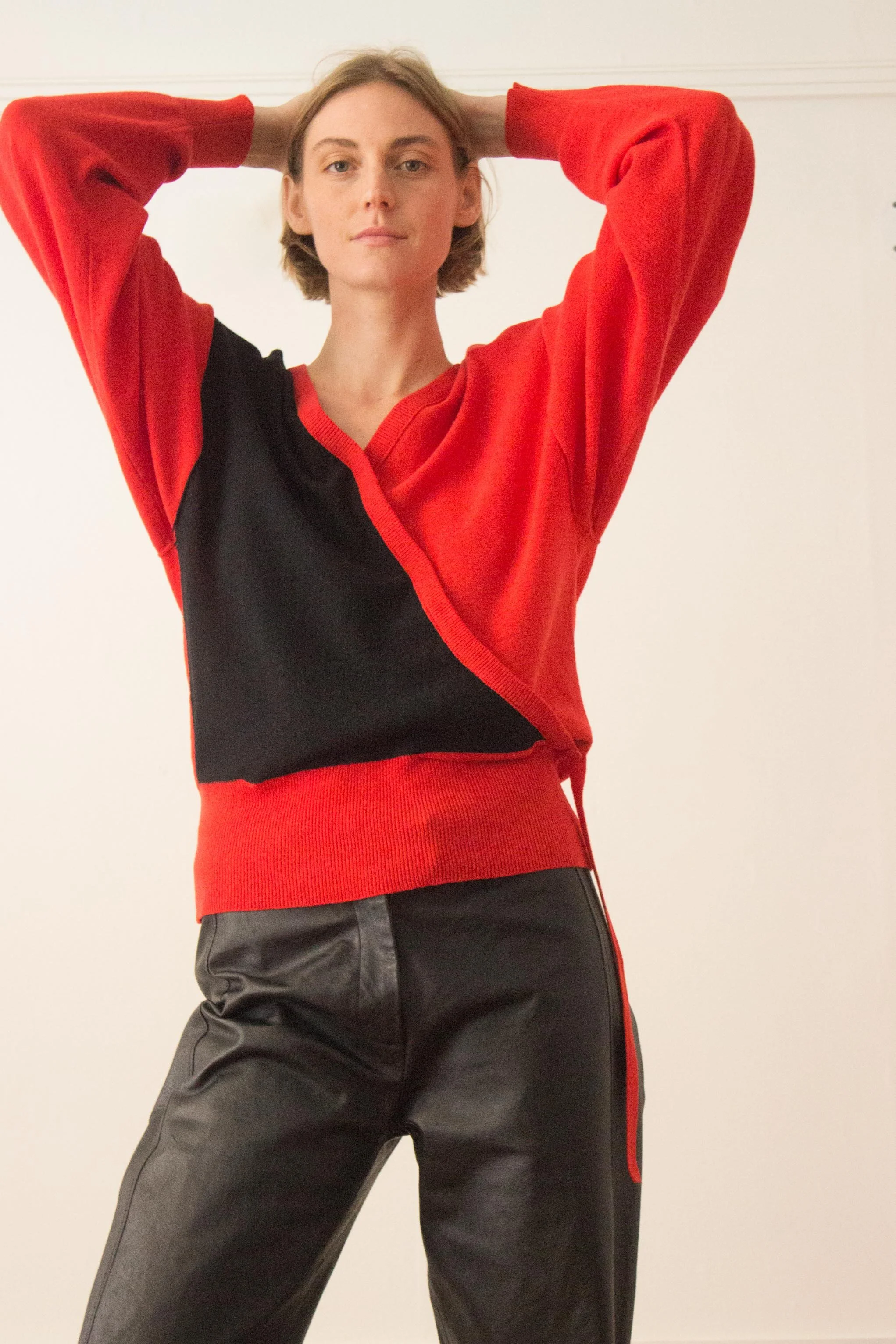 1980s Sonia Rykiel Colorblock Lambswool Wrap Sweater — Wayward Collection