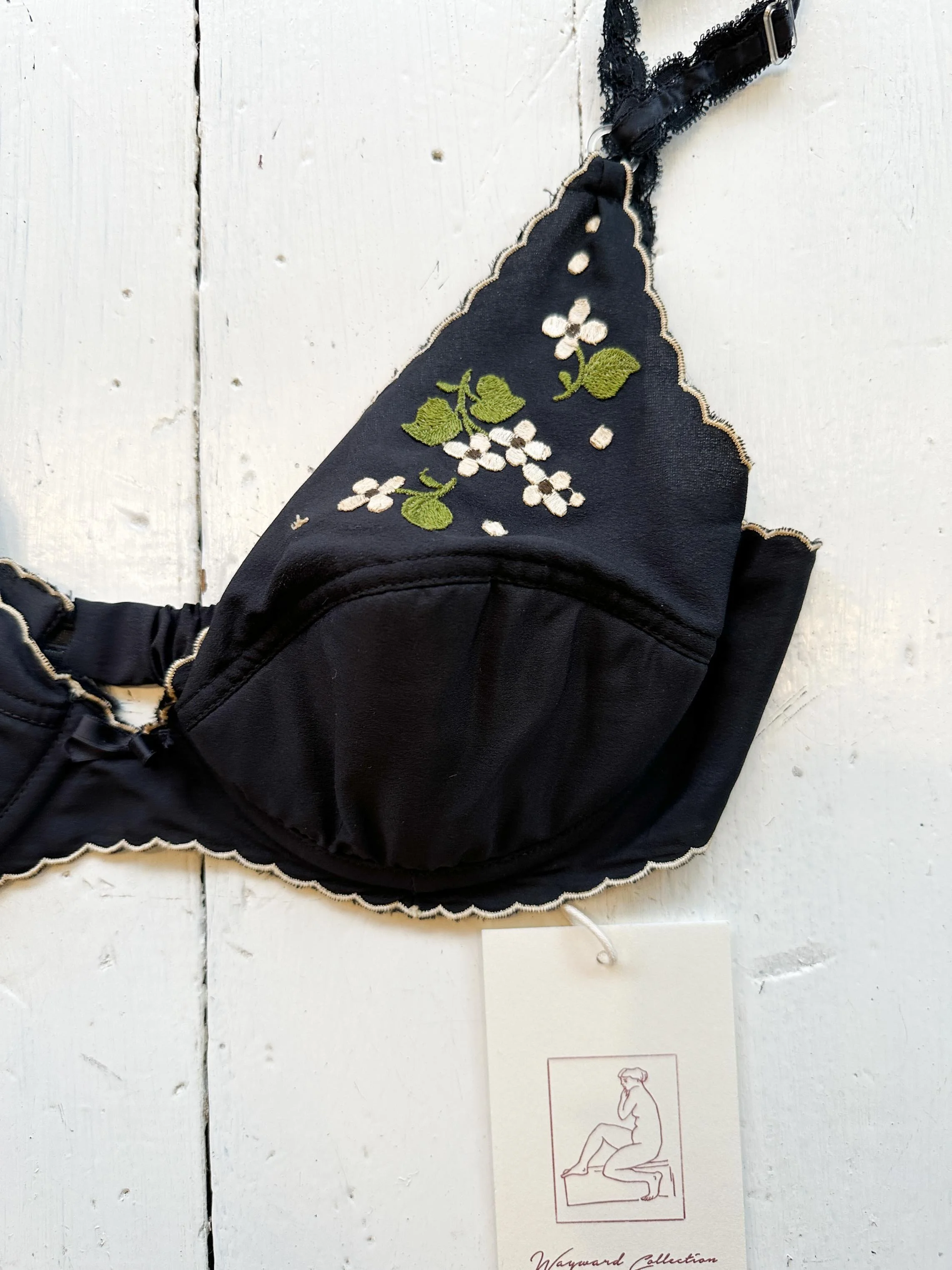 1970s Janet Reger London Silk Embroidered Bra — Wayward Collection