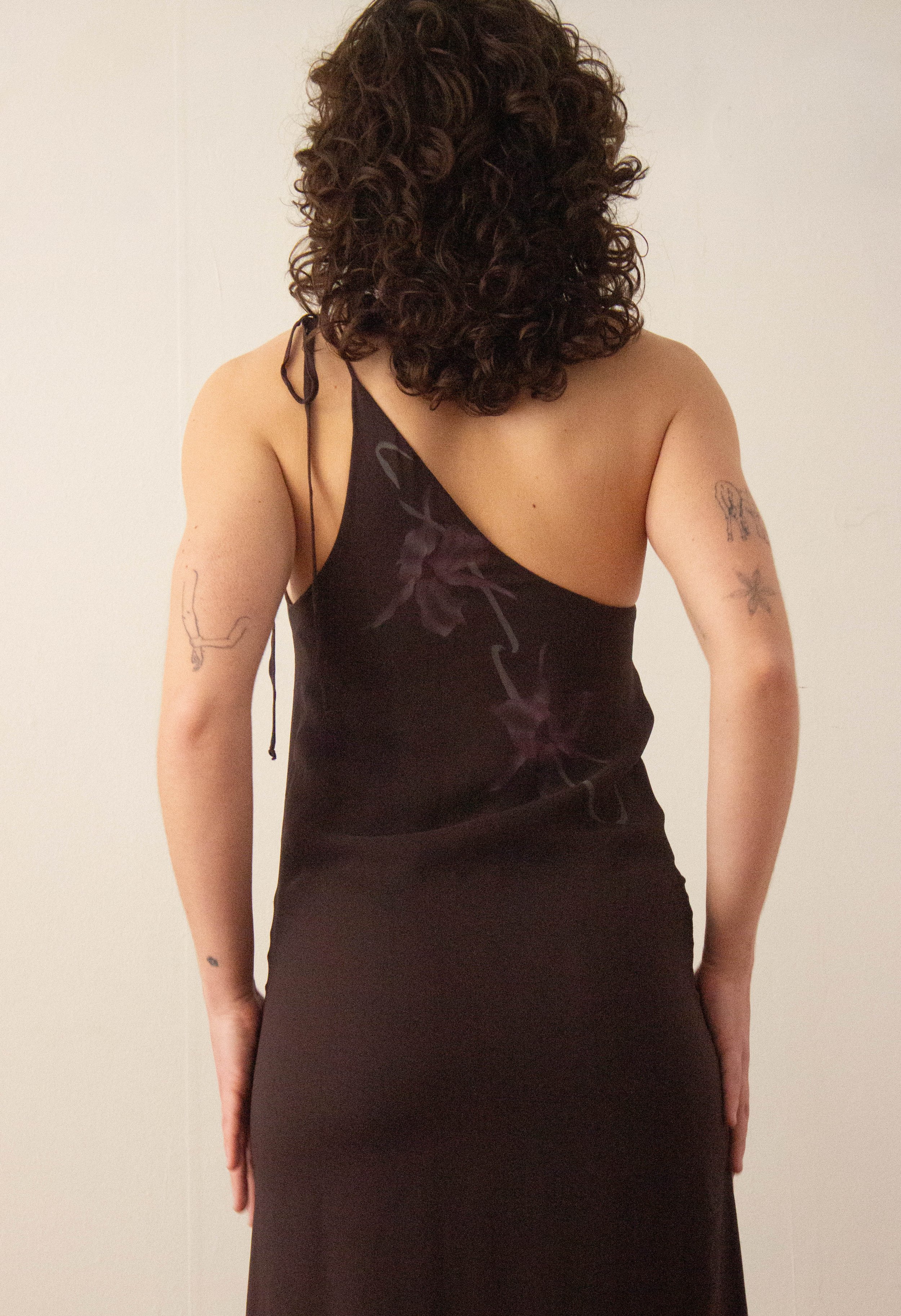 1970s Nan Duskin Hand-Painted Silk Chiffon One Shoulder Gown — Wayward ...