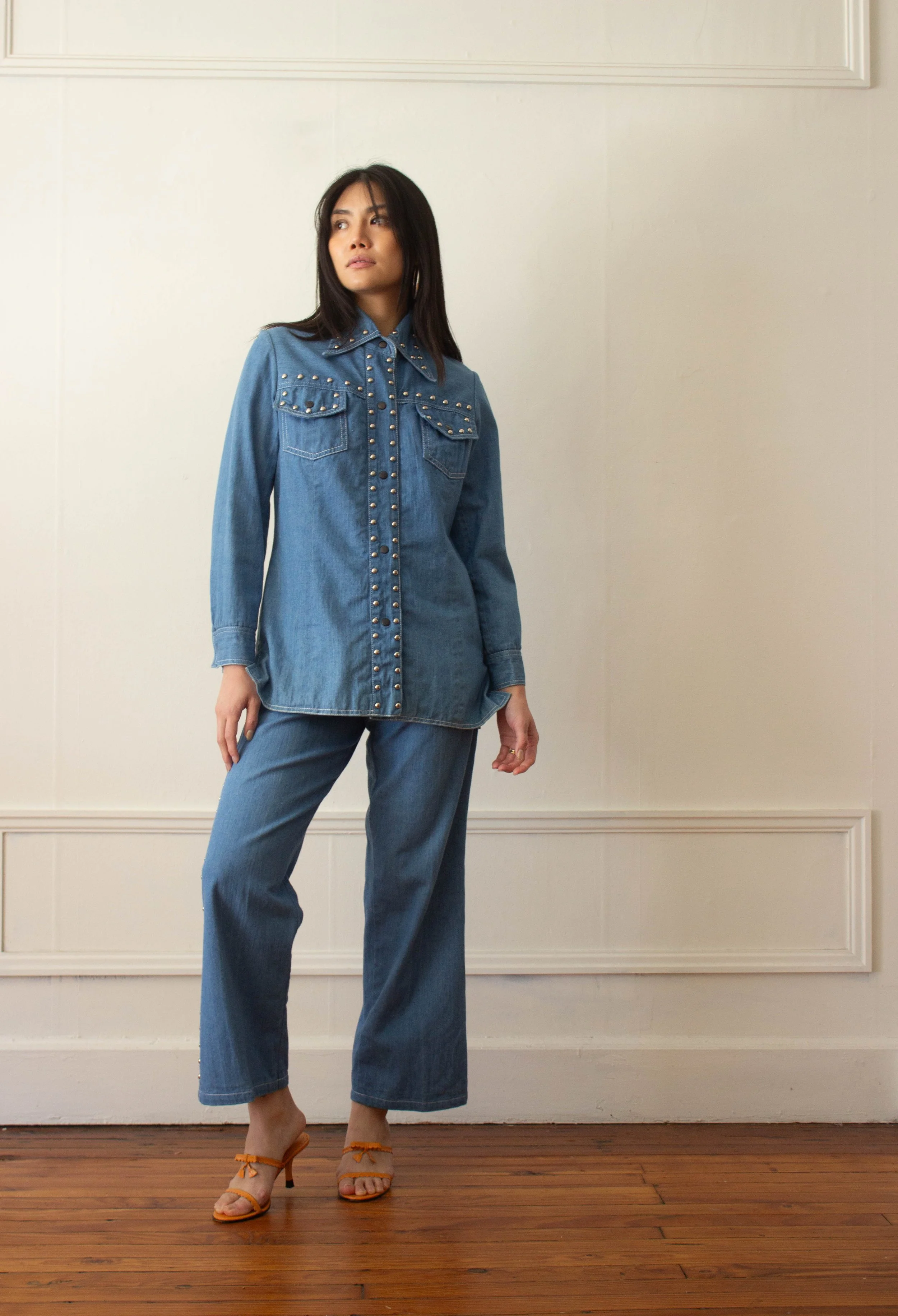 1970s Gina Teresa Studded Denim Suit — Wayward Collection