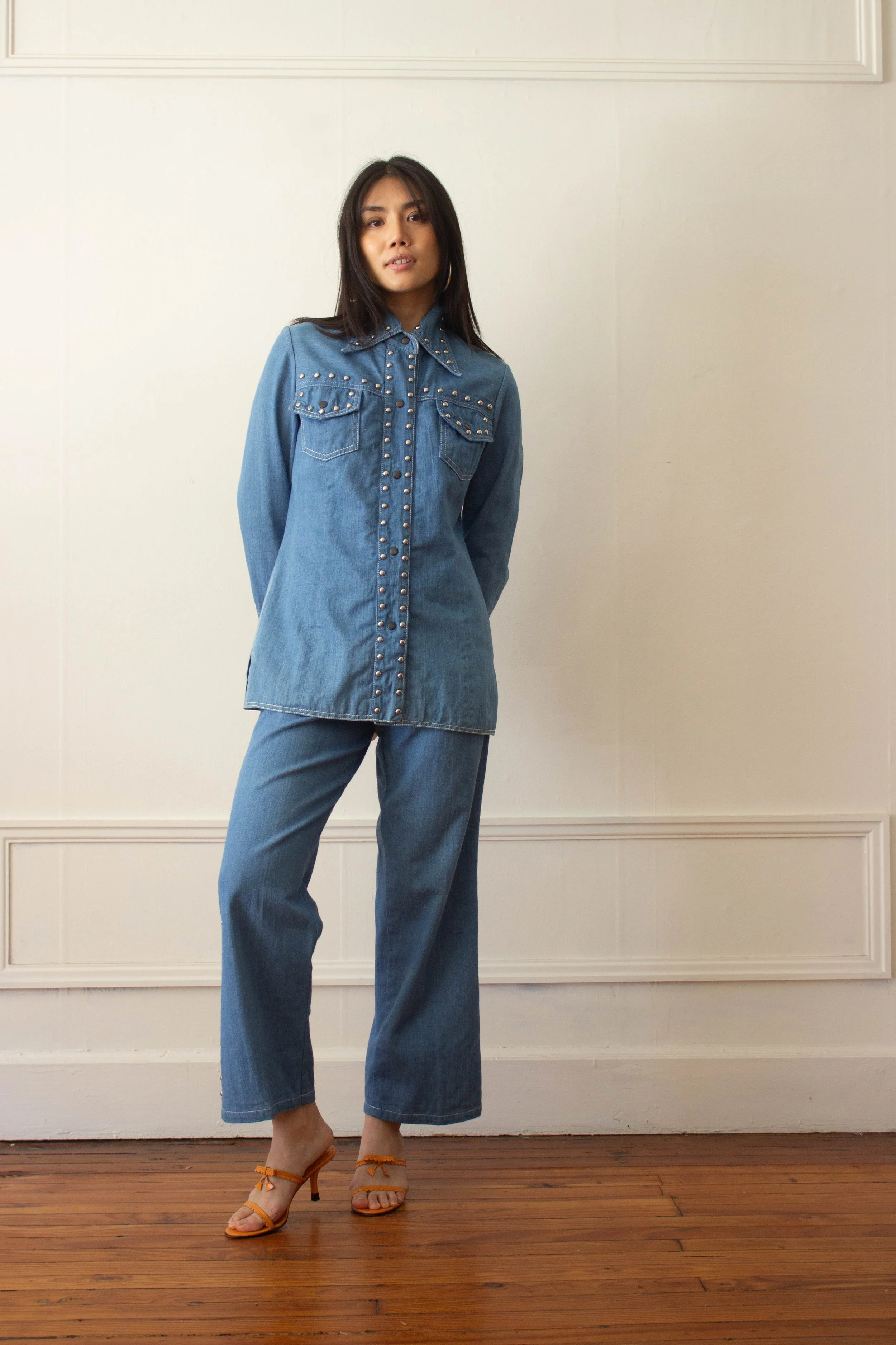 1970s Gina Teresa Studded Denim Suit — Wayward Collection