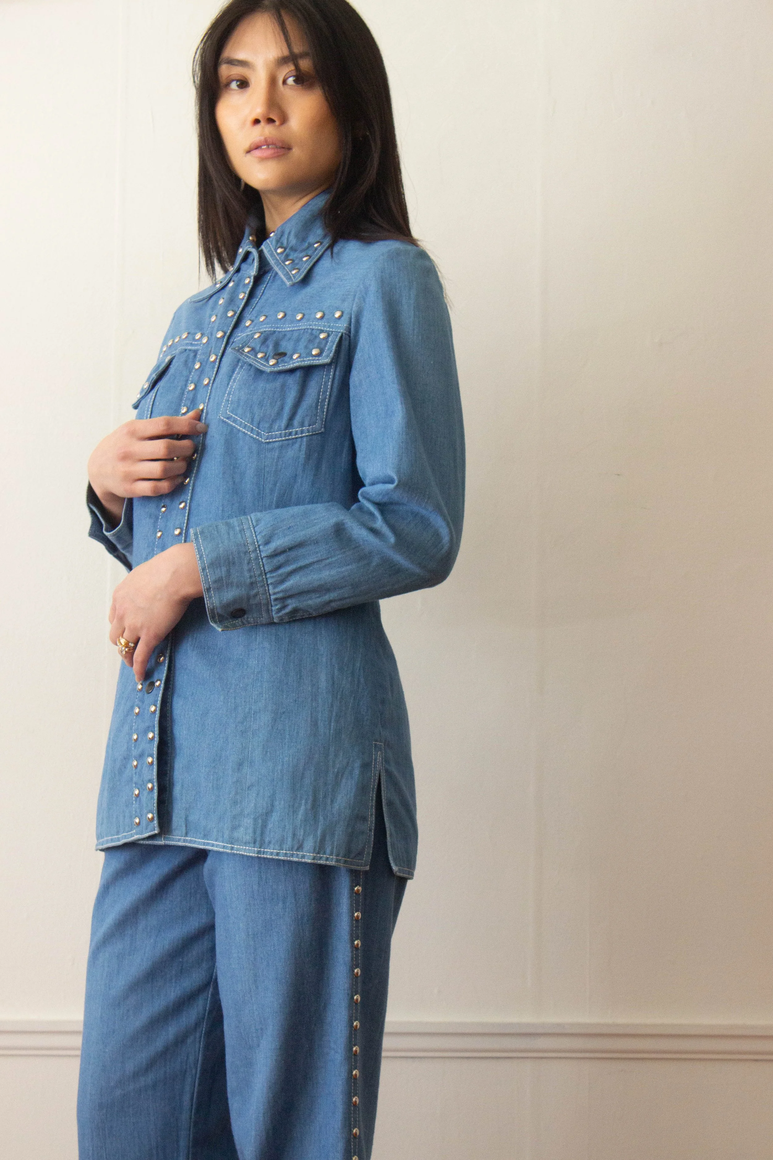 1970s Gina Teresa Studded Denim Suit — Wayward Collection
