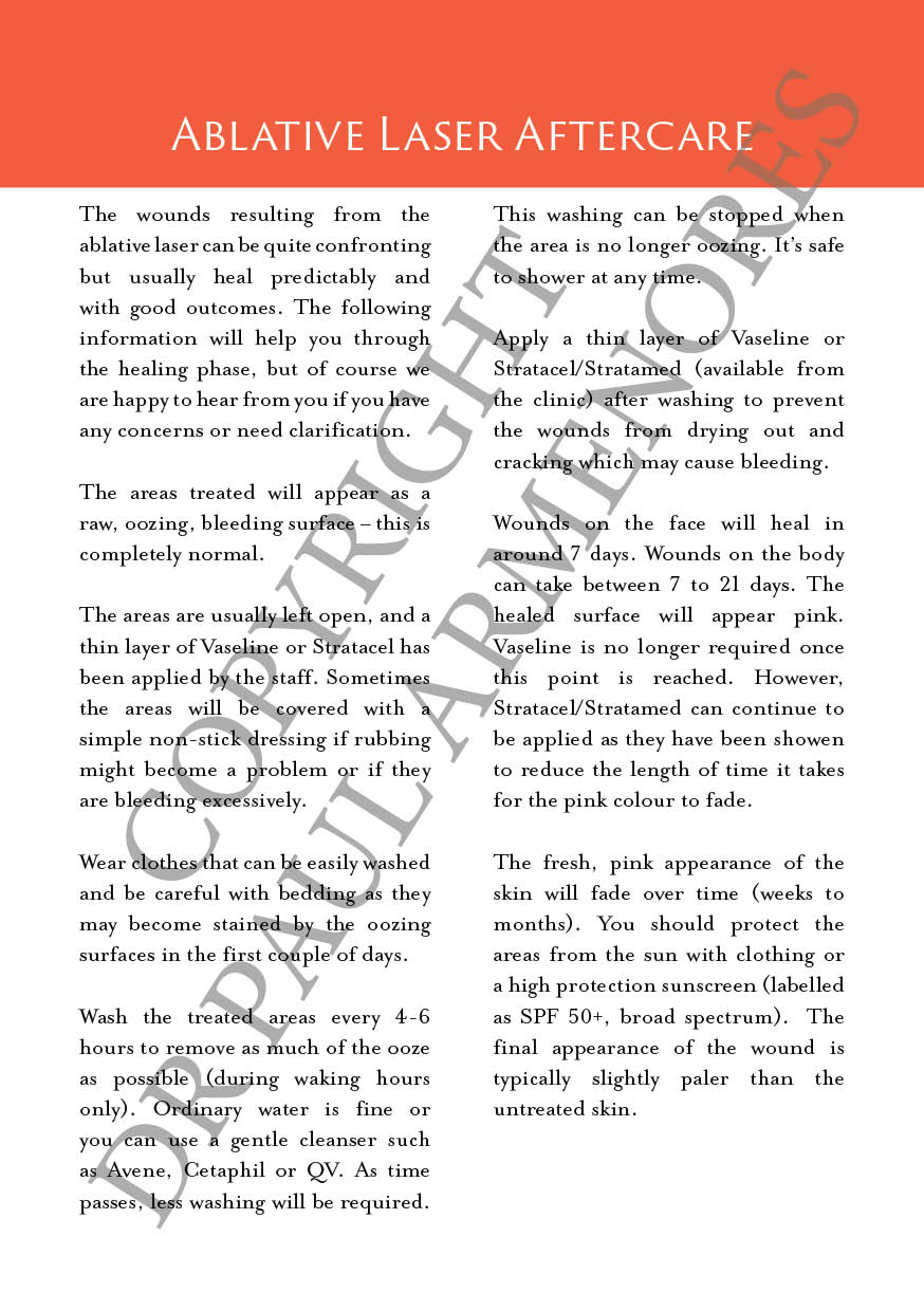 POST PROCEDURE INFORMATION — Dr Paul Armenores