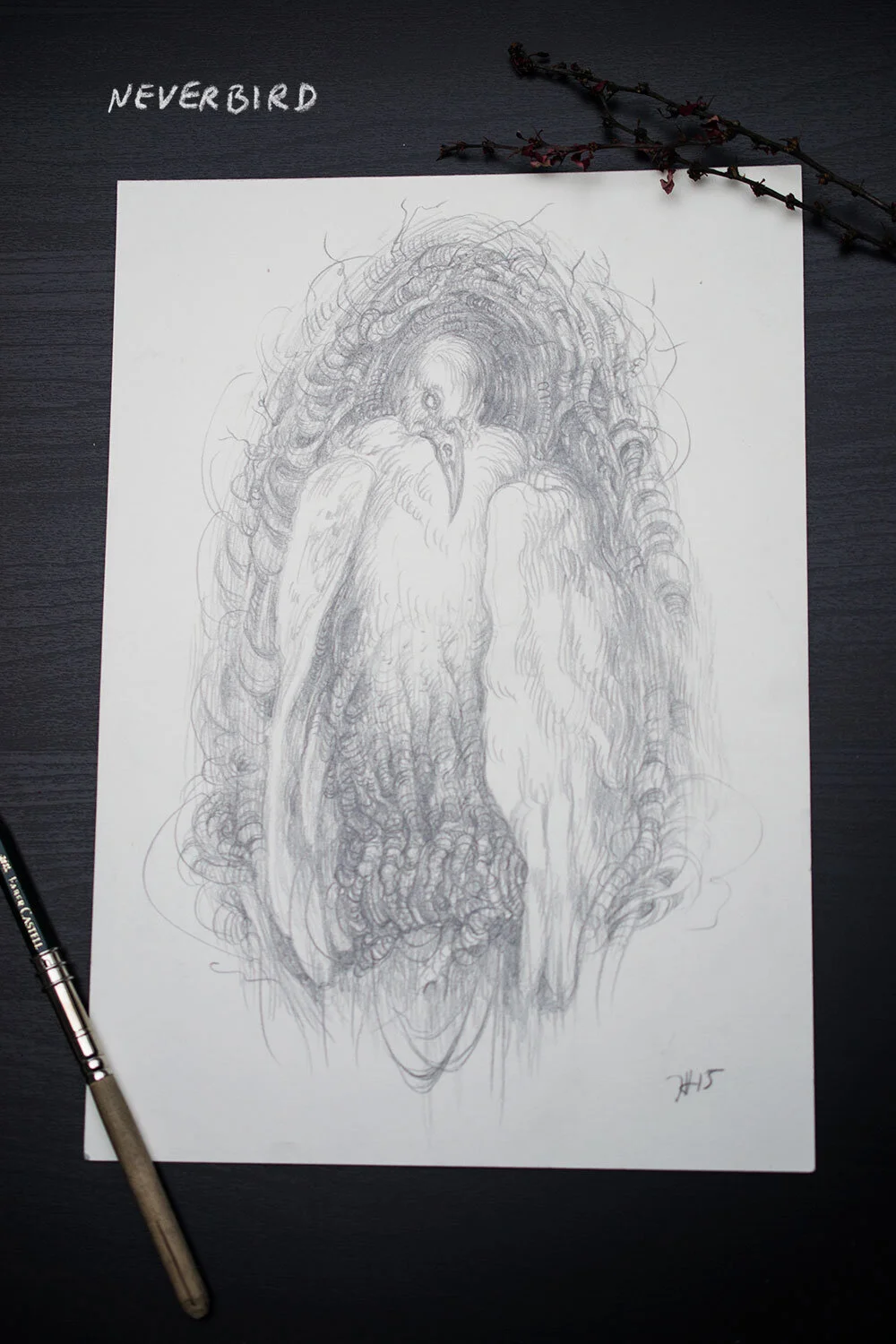 Neverbird - ORIGINAL ARTWORK — Jana Heidersdorf Illustration