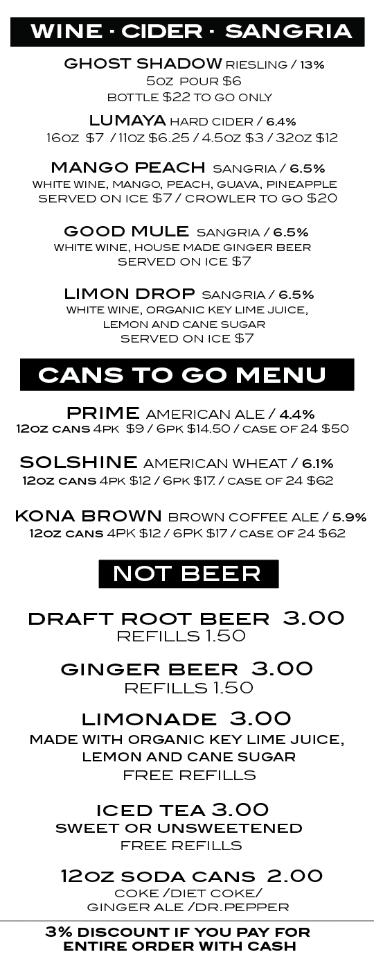 ON TAP / TO EAT — GREYLINE. fresh ales.