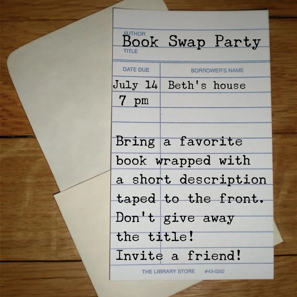 Book Swap Party — Red Wine & Glue Sticks