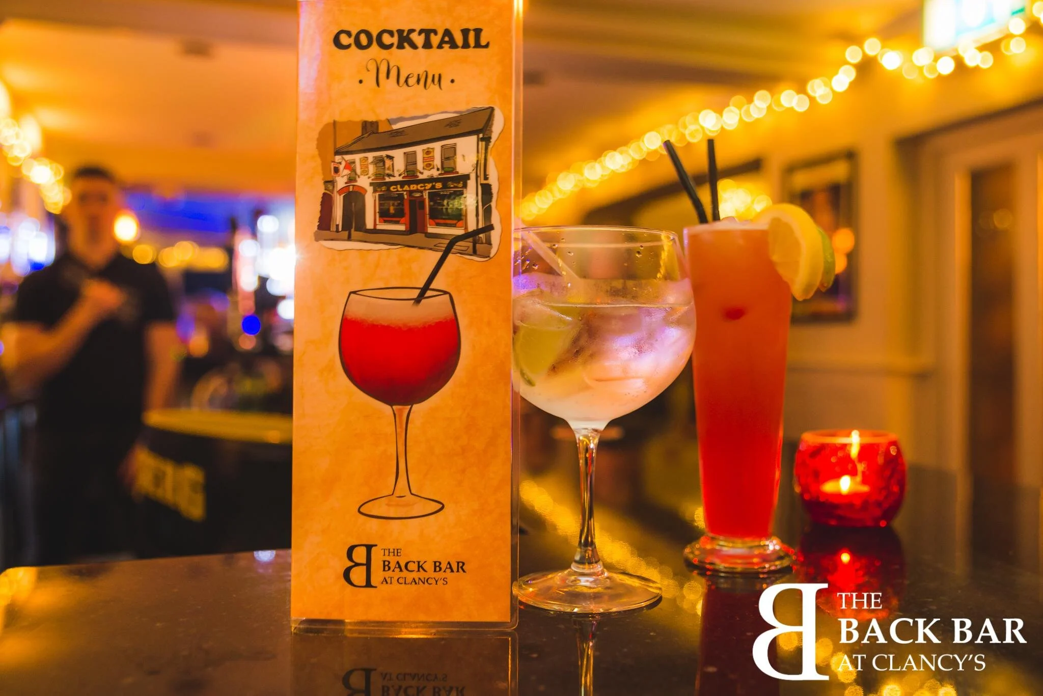 Cocktail Menus Designs — Caricature Artist Brendan O'Rourke