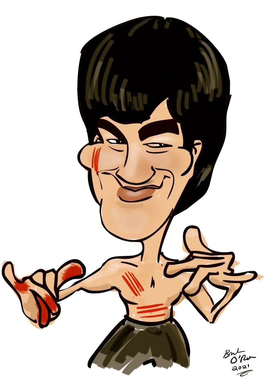 Cartoon of Bruce Lee — Caricature Artist Brendan O'Rourke