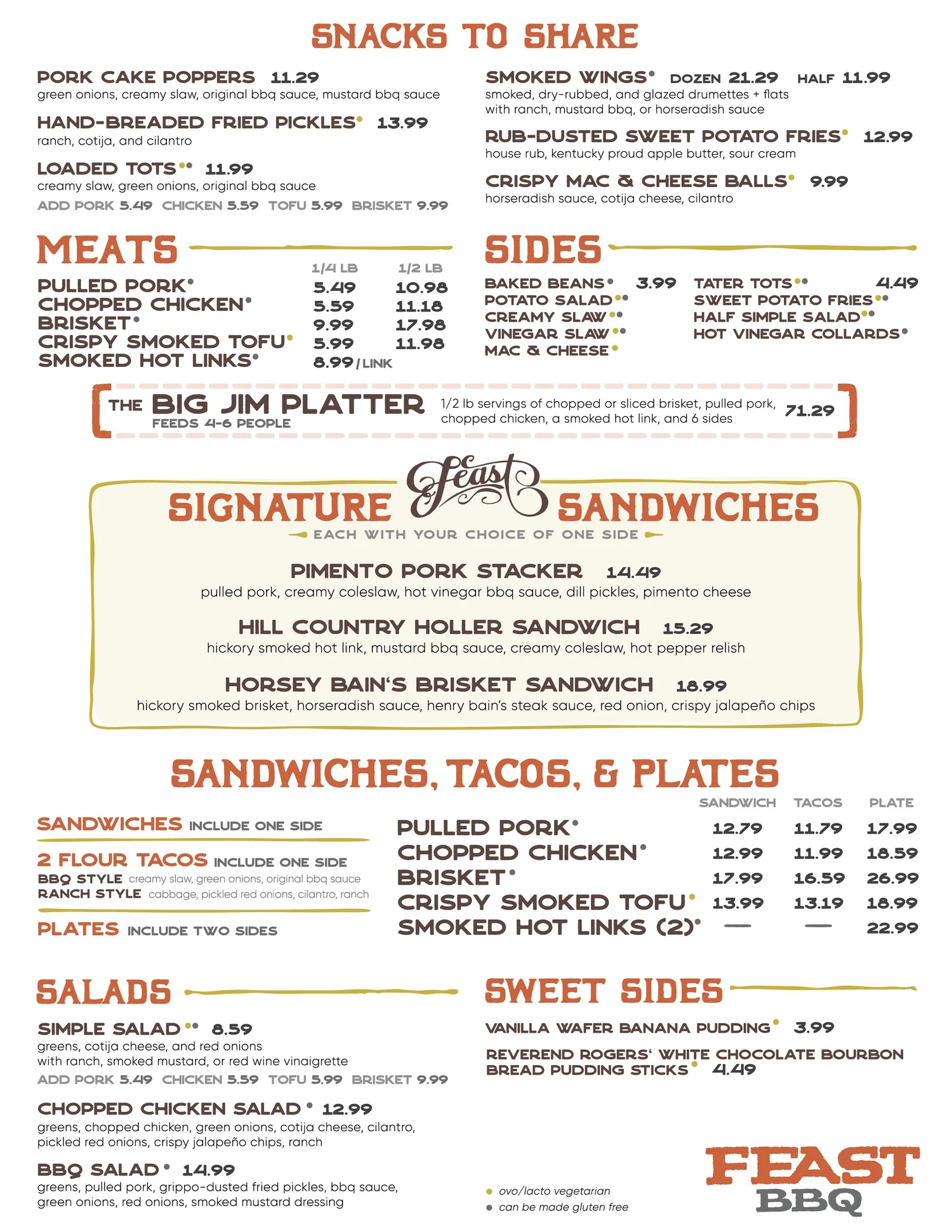 Full Menu — Feast BBQ