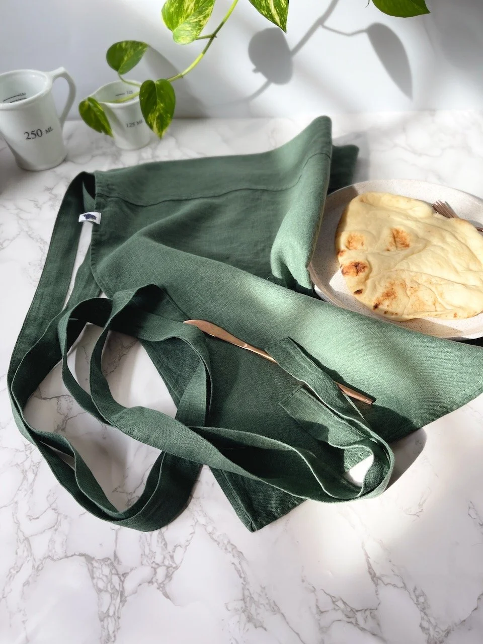 Linen Cafe Apron • Rose — Amphitrite Studio