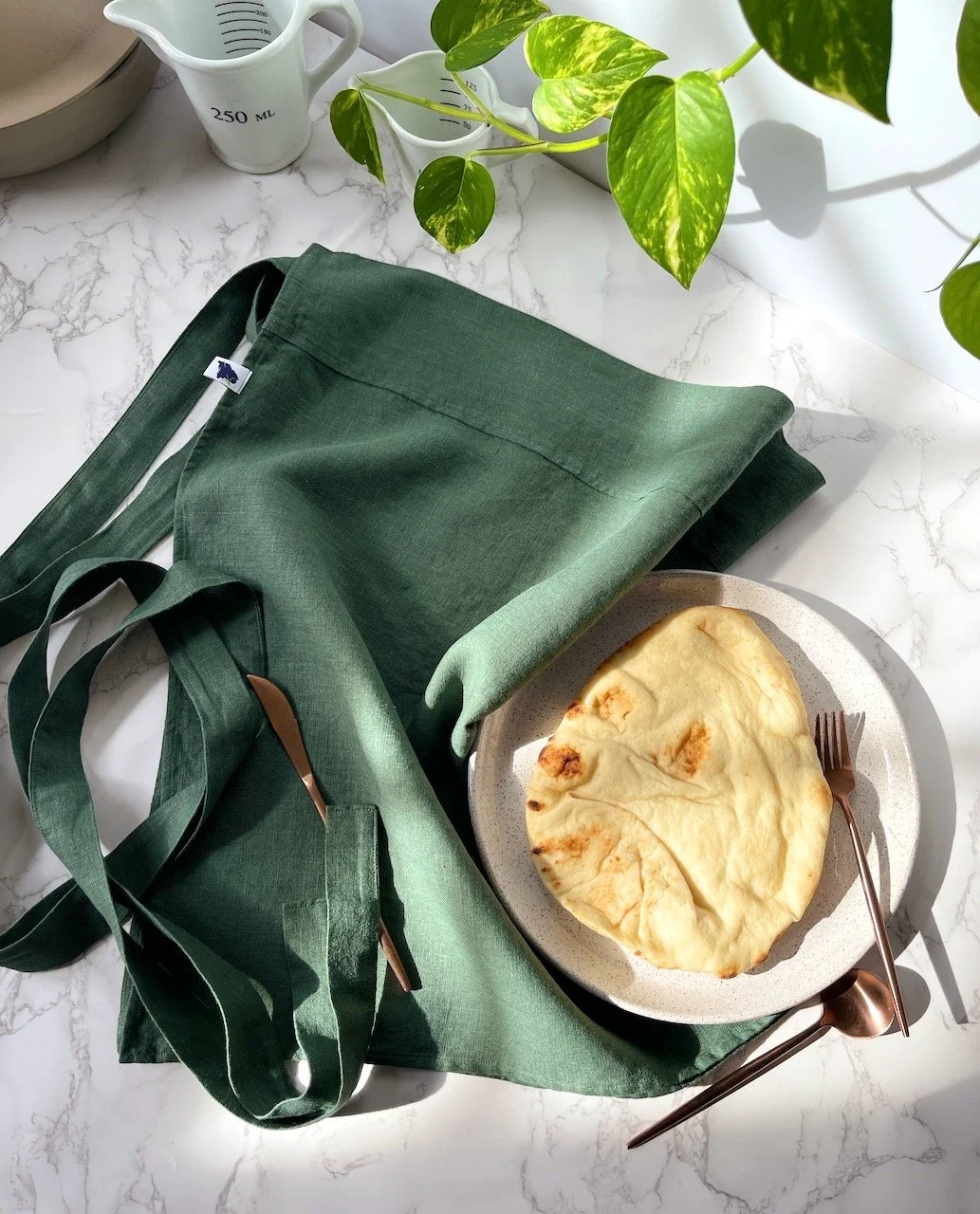 Linen Cafe Apron • Rose — Amphitrite Studio