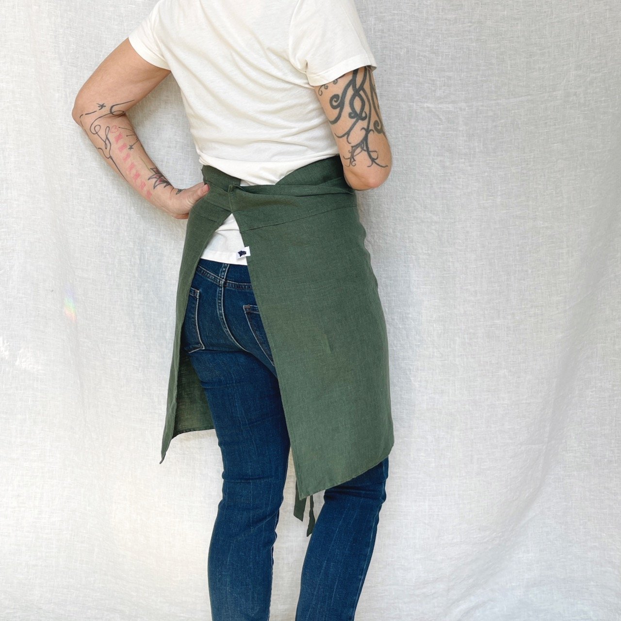 Linen Cafe Apron • Rose — Amphitrite Studio