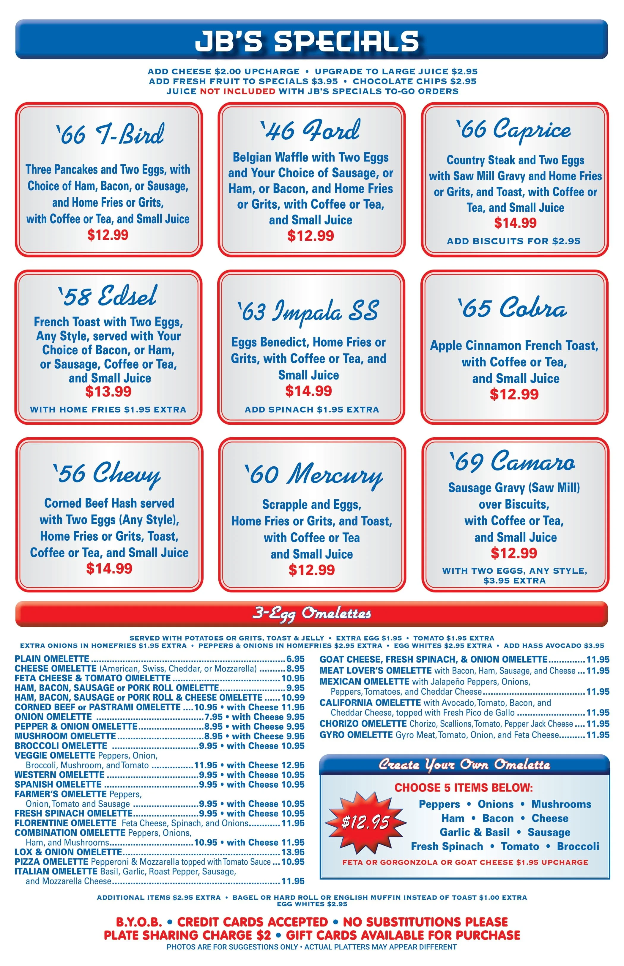Menu — JB'S ROUTE 33 DINER & JB'S 57 DINER