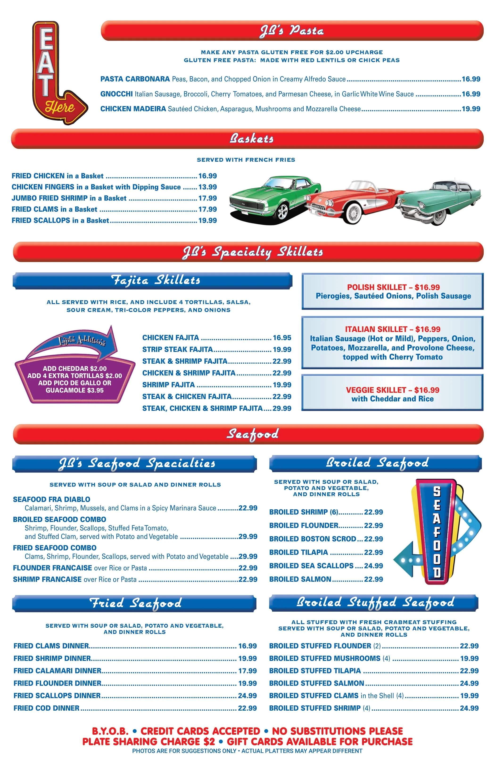 Menu — JB'S ROUTE 33 DINER & JB'S 57 DINER