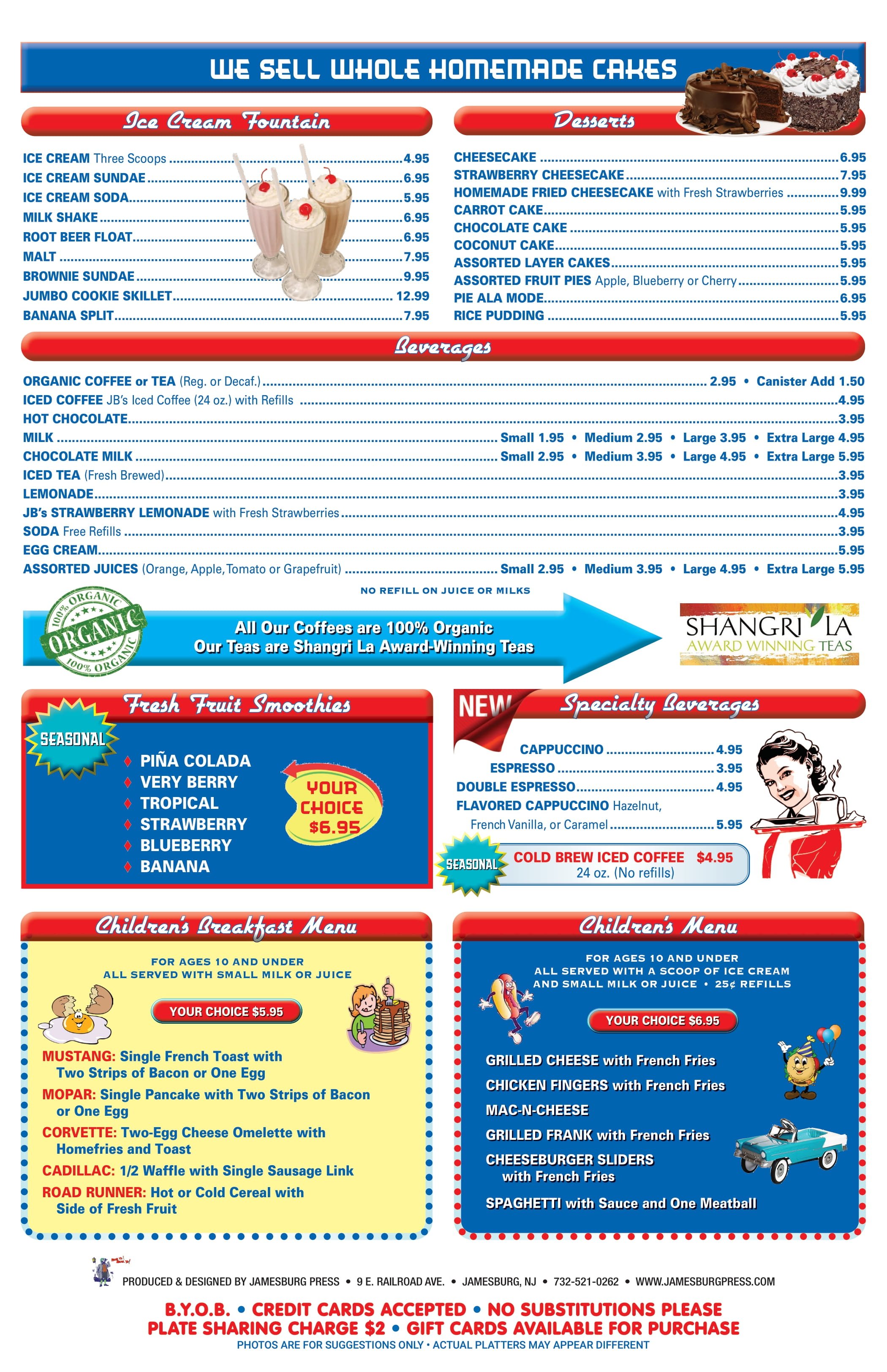 Menu — JB'S ROUTE 33 DINER & JB'S 57 DINER