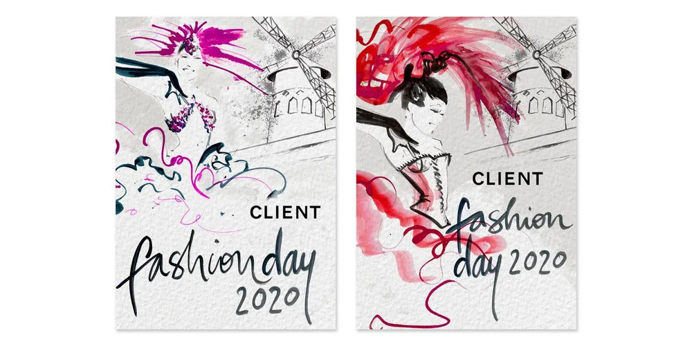 Moulin Rouge invitations — Virginia Romo Illustration