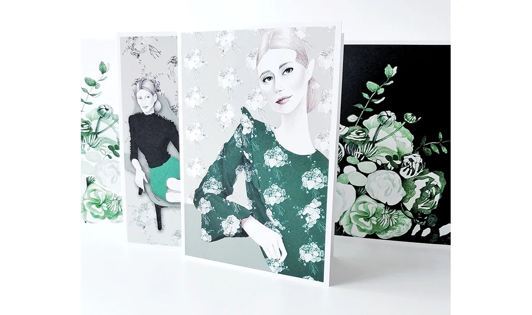 Roses pattern and my own greeting cards — Virginia Romo Illustration