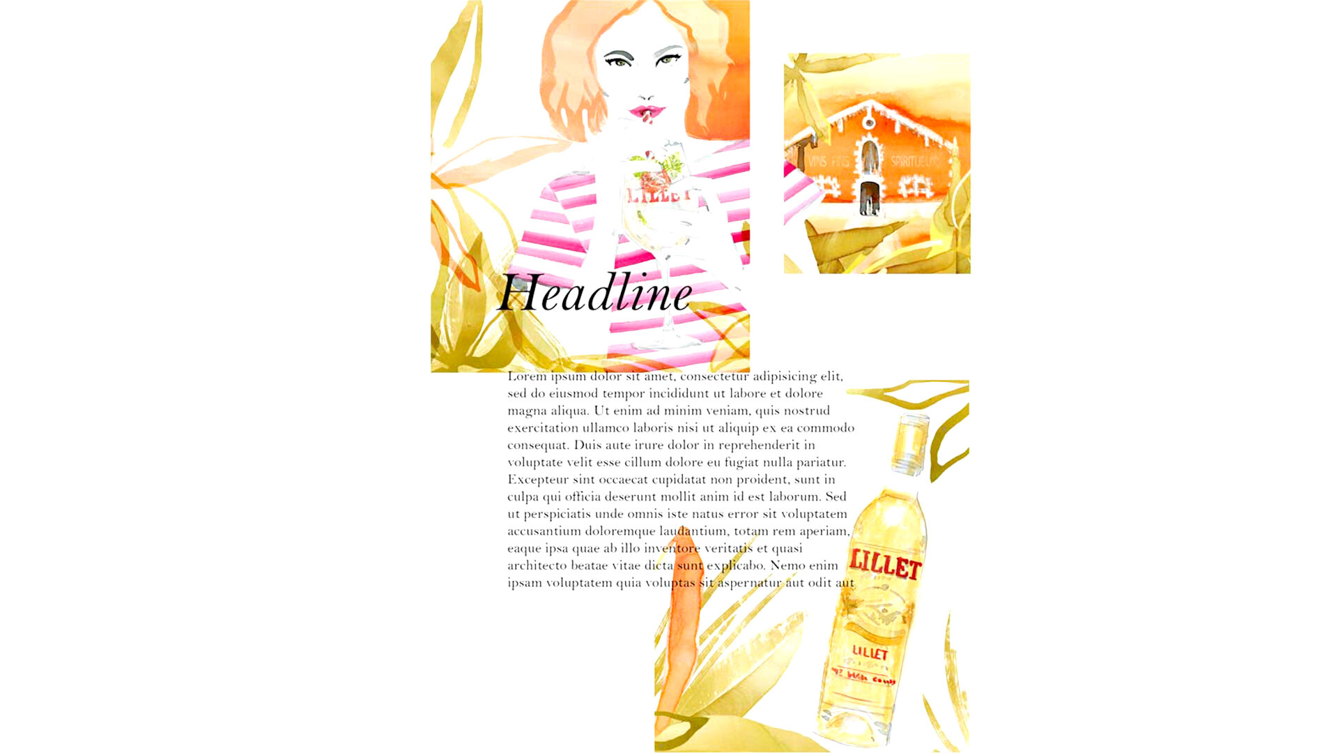 Editorial illustrations for Lillet — Virginia Romo Illustration