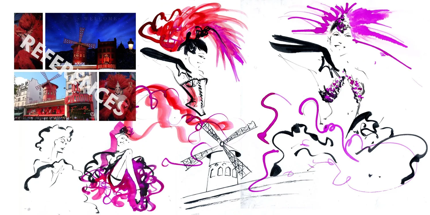 Moulin Rouge invitations — Virginia Romo Illustration