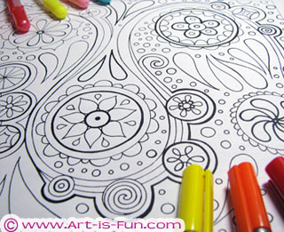 Abstract Coloring Pages - Printable E-Book of Groovy Abstract Designs ...