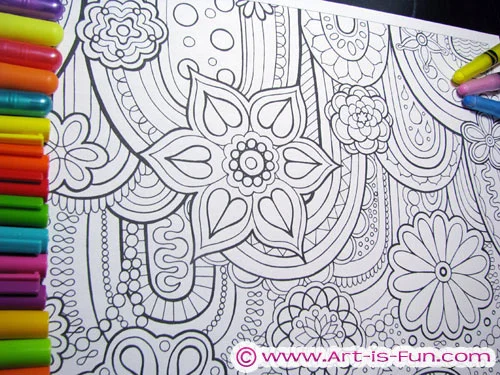 Abstract Coloring Pages - Printable E-Book of Groovy Abstract Designs ...