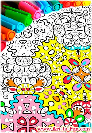 Abstract Patterns Coloring Pages - Printable E-Book of Detailed ...
