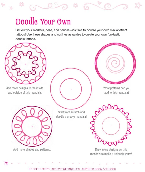 The Everything Girls Ultimate Body Art Book: 50+ Cool Doodle Tattoos to ...