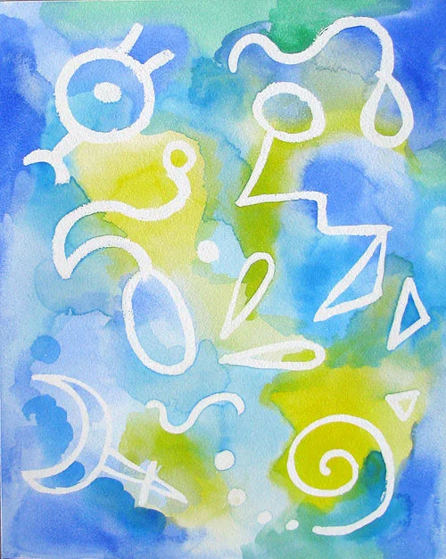 Watercolor Pencil Art Lesson: Colorful Whimsical Abstract Art Tutorial ...