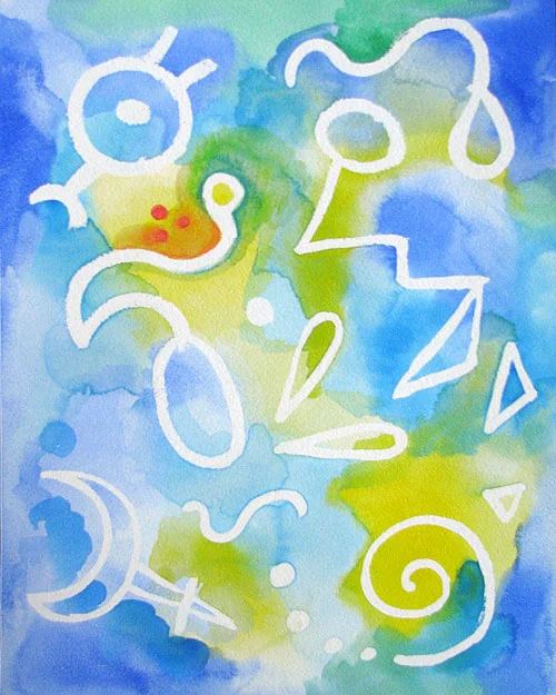 Watercolor Pencil Art Lesson: Colorful Whimsical Abstract Art Tutorial ...