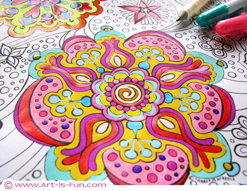 Abstract Coloring Pages - Printable E-Book of Groovy Abstract Designs ...