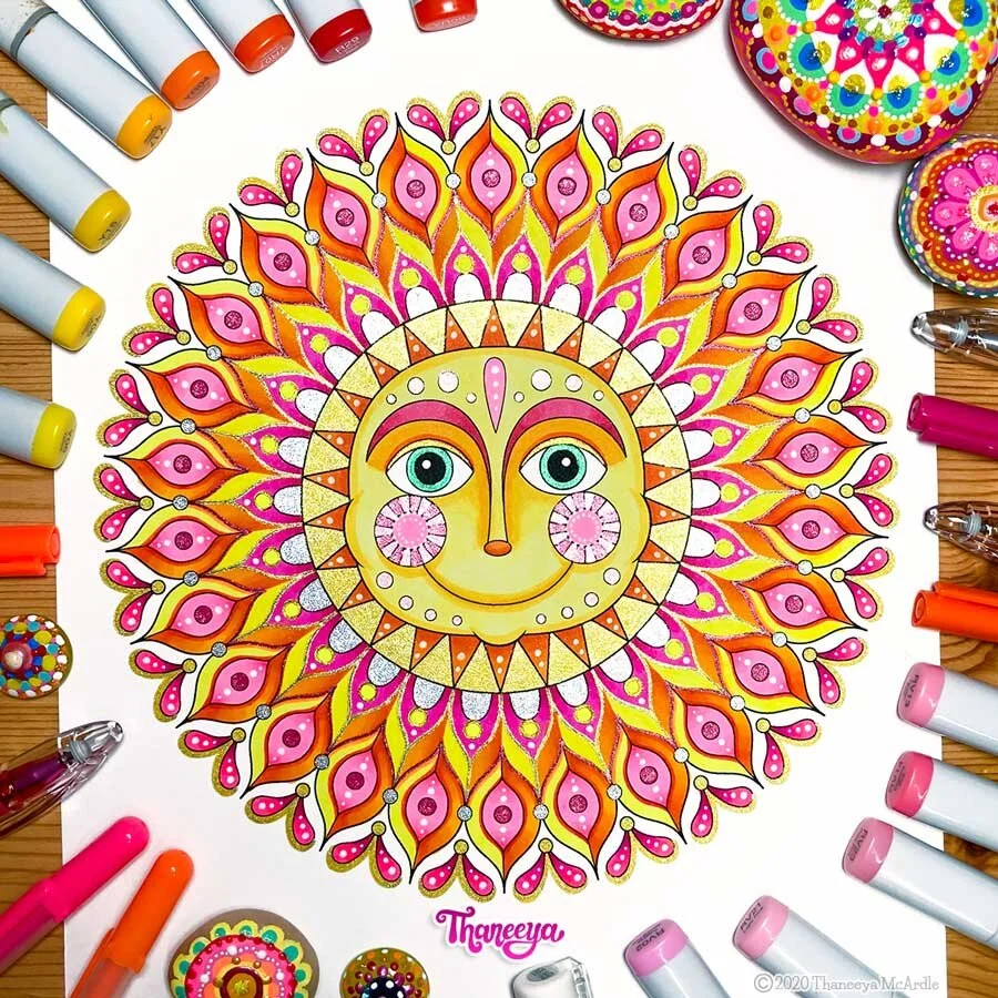 Sun Mandala Coloring Pages - Printable Coloring Pages by Thaneeya ...