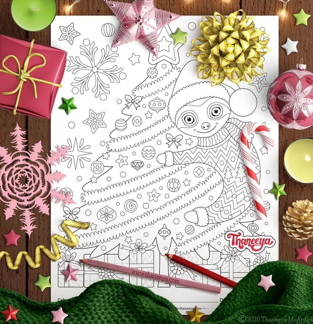Christmas Animals Coloring Pages - Printable Christmas Coloring Pages ...
