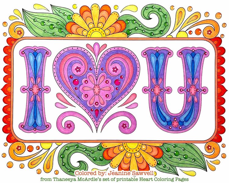 Heart Coloring Pages - Set of 10 Printable Coloring Pages by Thaneeya ...