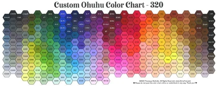 Ohuhu Color Chart - Chromatic 320-Color Printable Hex Swatch Chart by ...