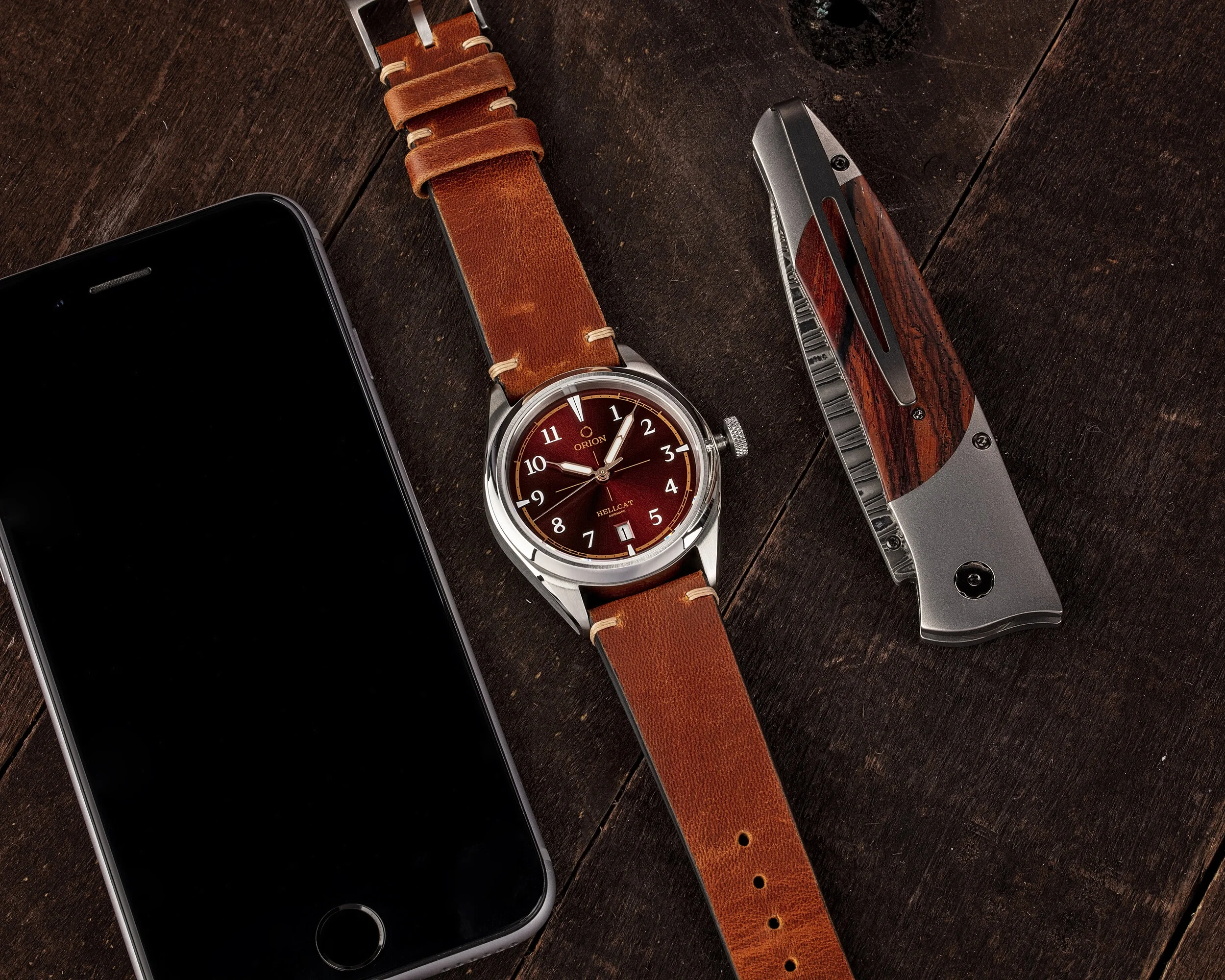 Hellcat: Burgundy — Orion Watches