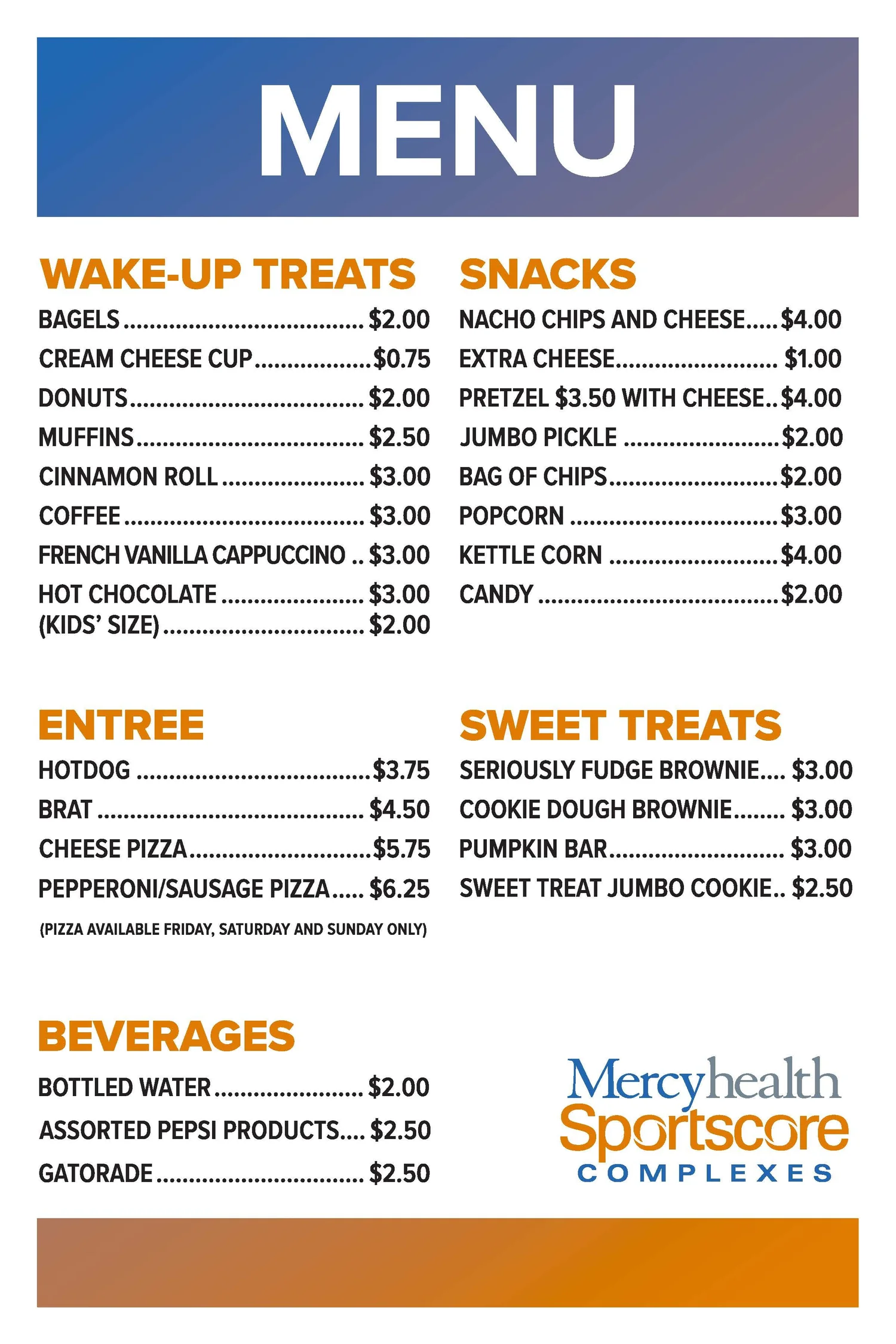 Front Concessions — Mercyhealth Sportscore