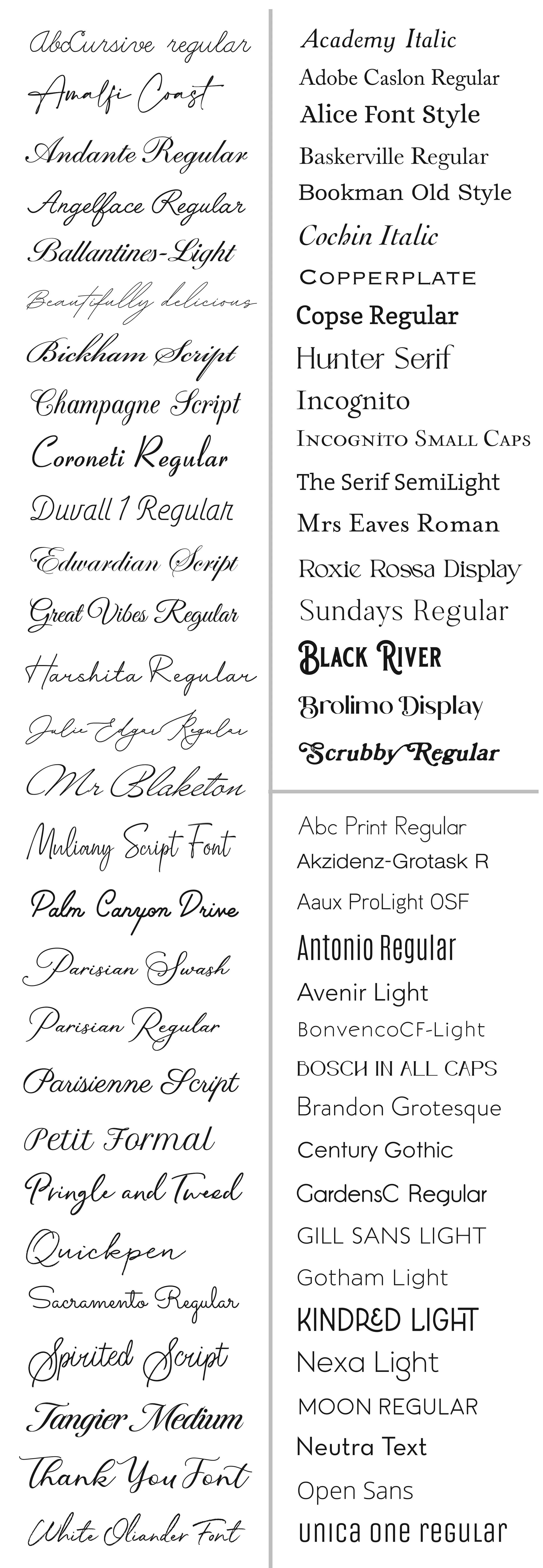 Font samples — Reb Peters Press